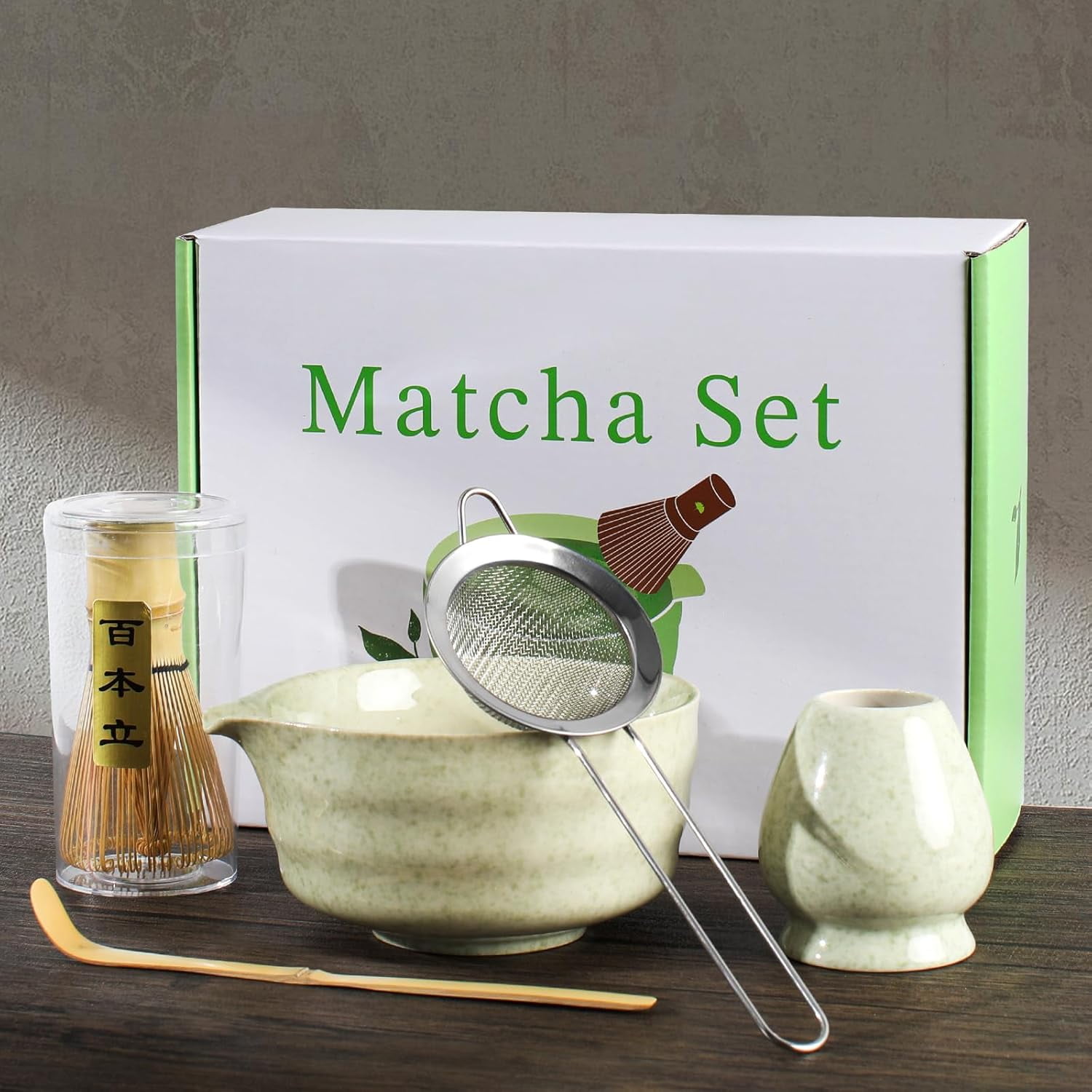 Matcha Whisk Set - 5PCS Matcha Set Includes 18OZ Matcha Bowl with Spout ...