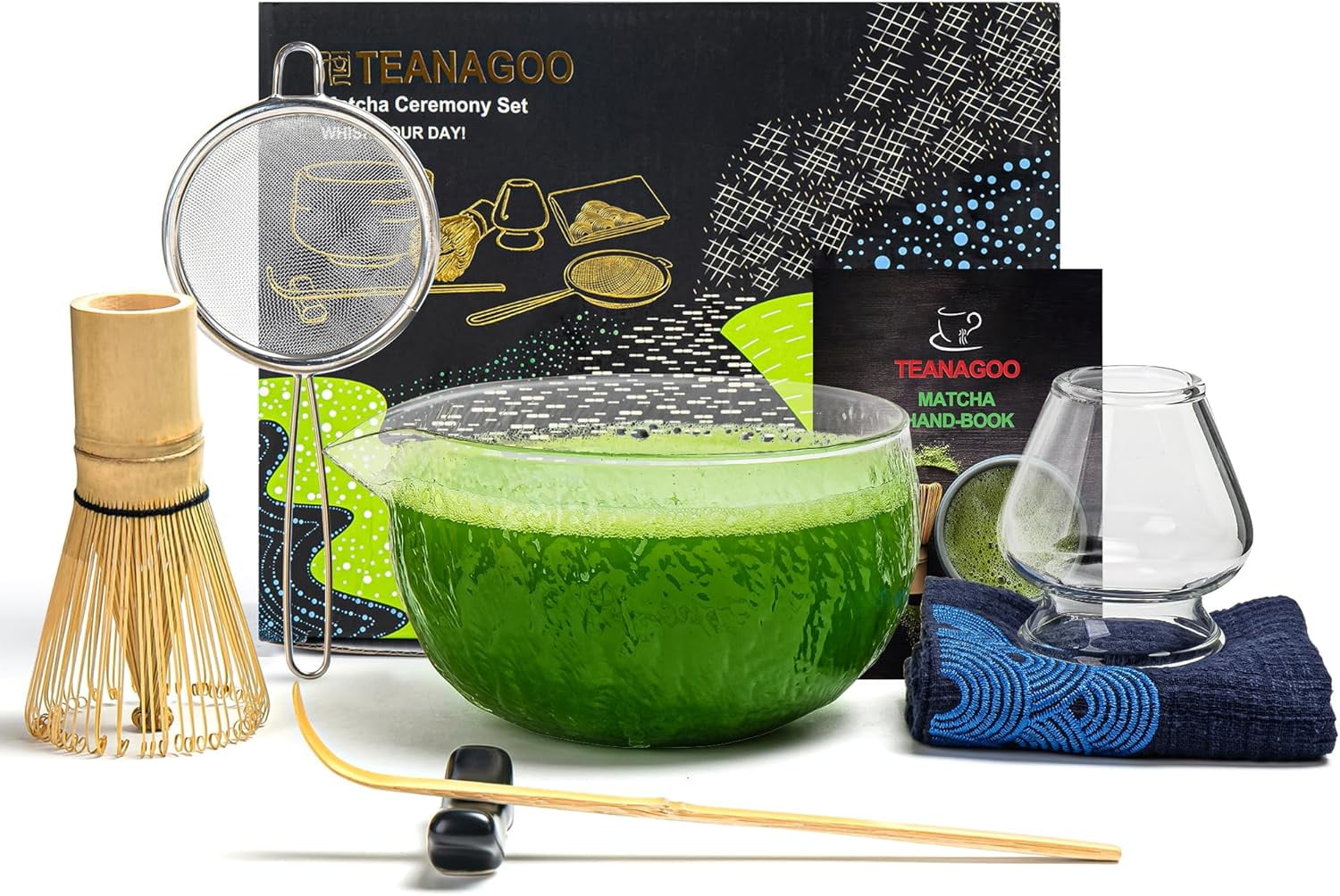 Matcha Whisk Set, 7 Pcs Glass Matcha Set, Matcha Kit for Ceremony ...