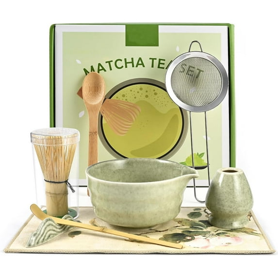 Matcha Whisk Set, 8 PCS Matcha Bowl Set with Whisk and Tea Scoop ...