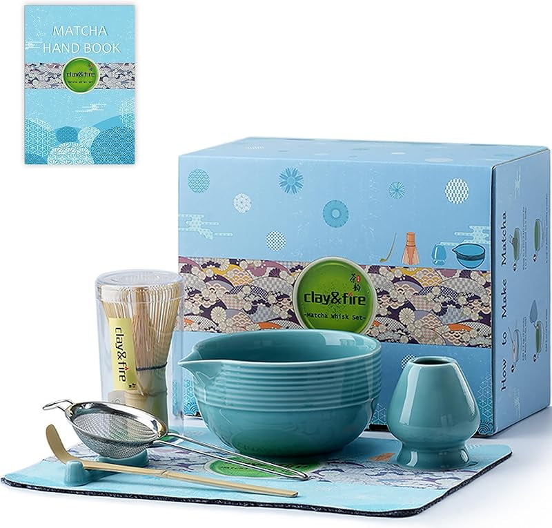 Matcha Whisk Set, Ceramic Matcha Set, Matcha Bowl with Spout and Whisk ...