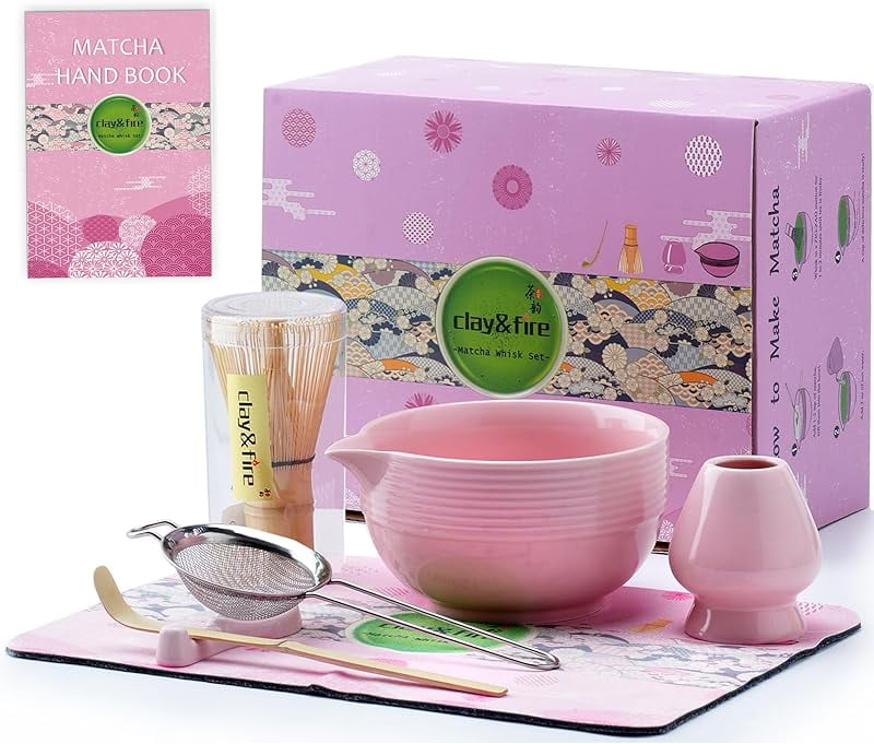 Matcha Whisk Set, Ceramic Matcha Set, Matcha Bowl with Spout and Whisk ...