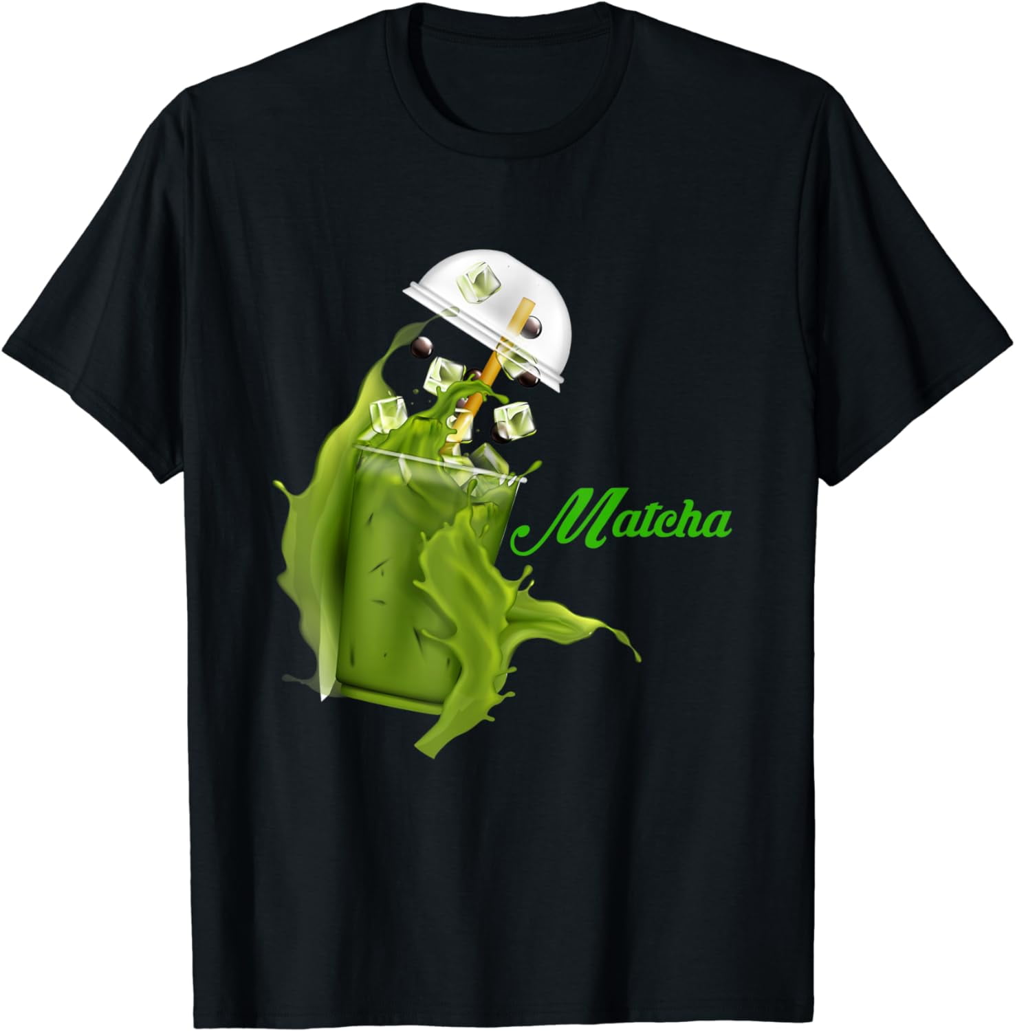 Matcha - green tea with a cup and the word matcha T-Shirt - Walmart.com