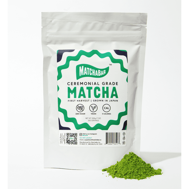 MatchaBar Ceremonial Grade Matcha Powder, Harvested in Japan, 200g ...