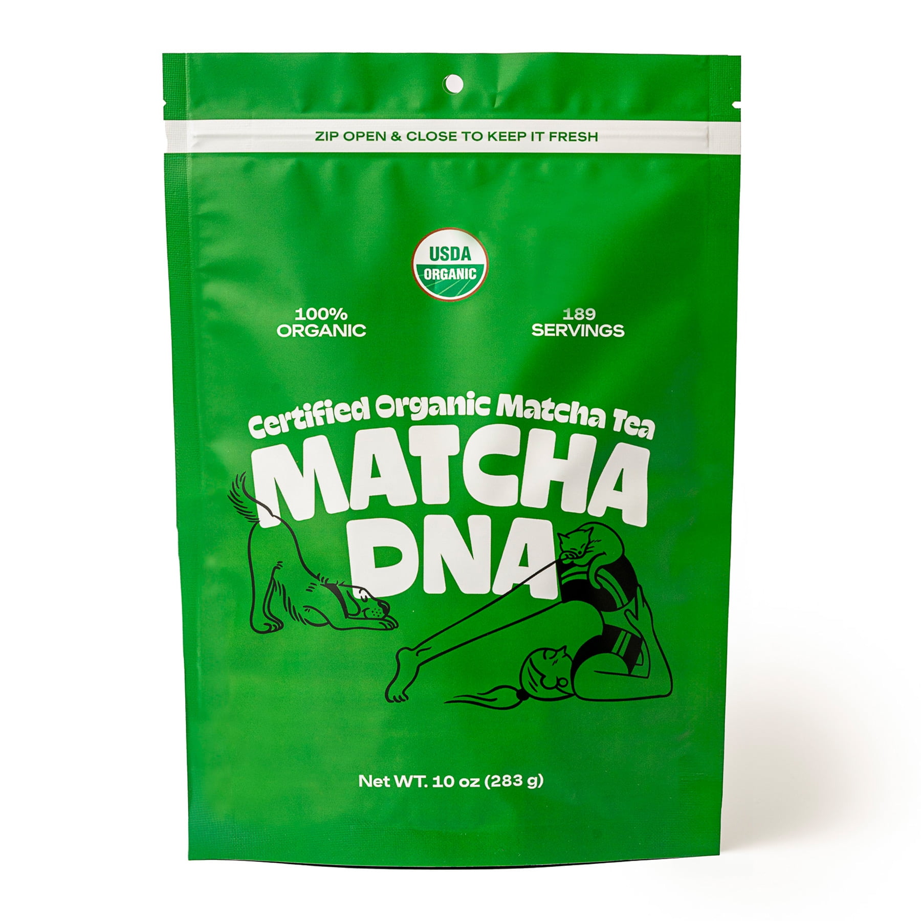 MatchaDNA Certified USDA Organic Matcha Green Tea Powder Bag 10 oz (283 ...