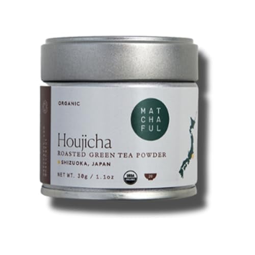 Matchaful - Houjicha Powder - Organic Roasted Green Tea - Smooth and ...
