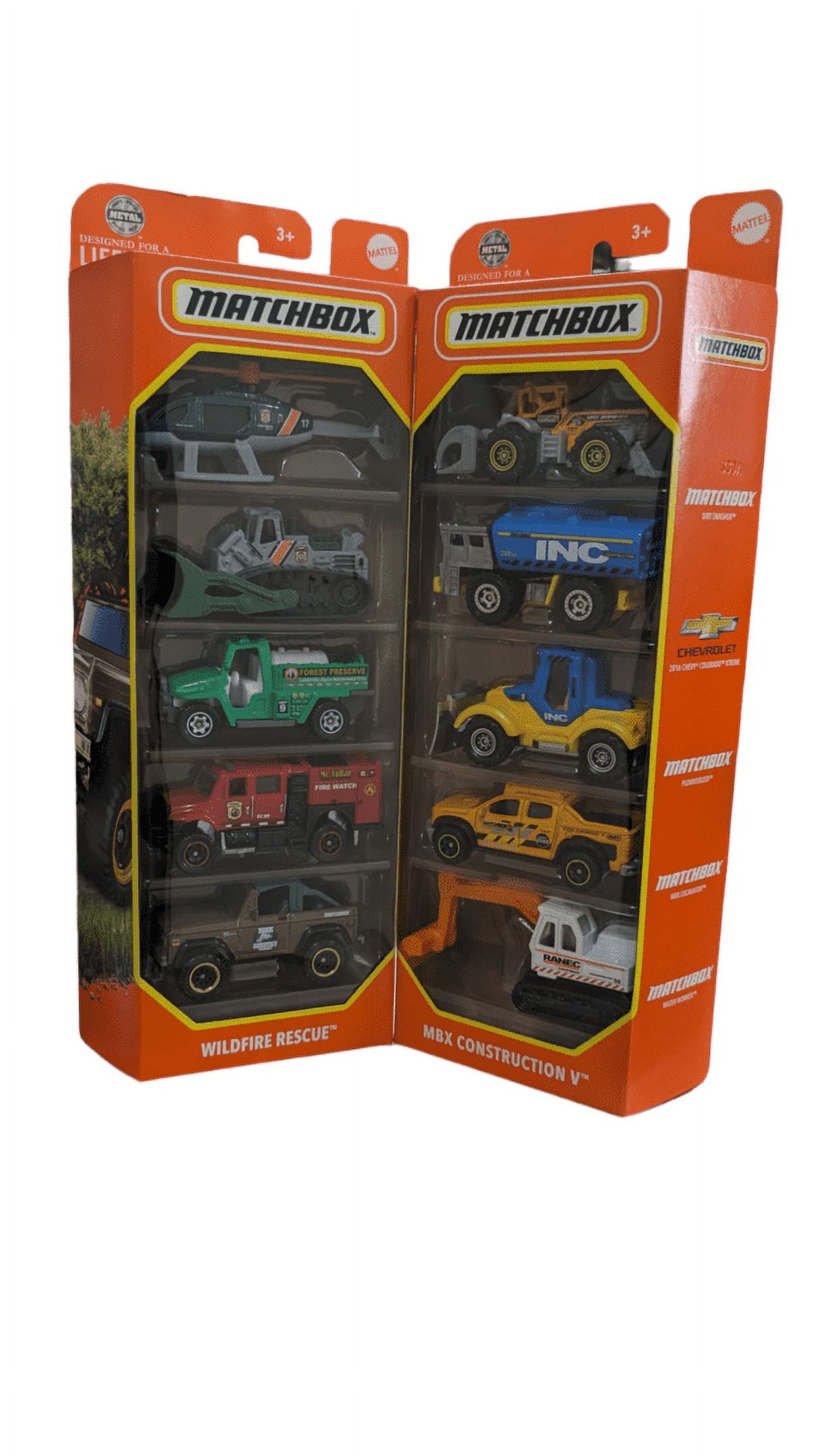 Matchbox 10 pack MBX Construction & Wildfire Rescue - Walmart.com