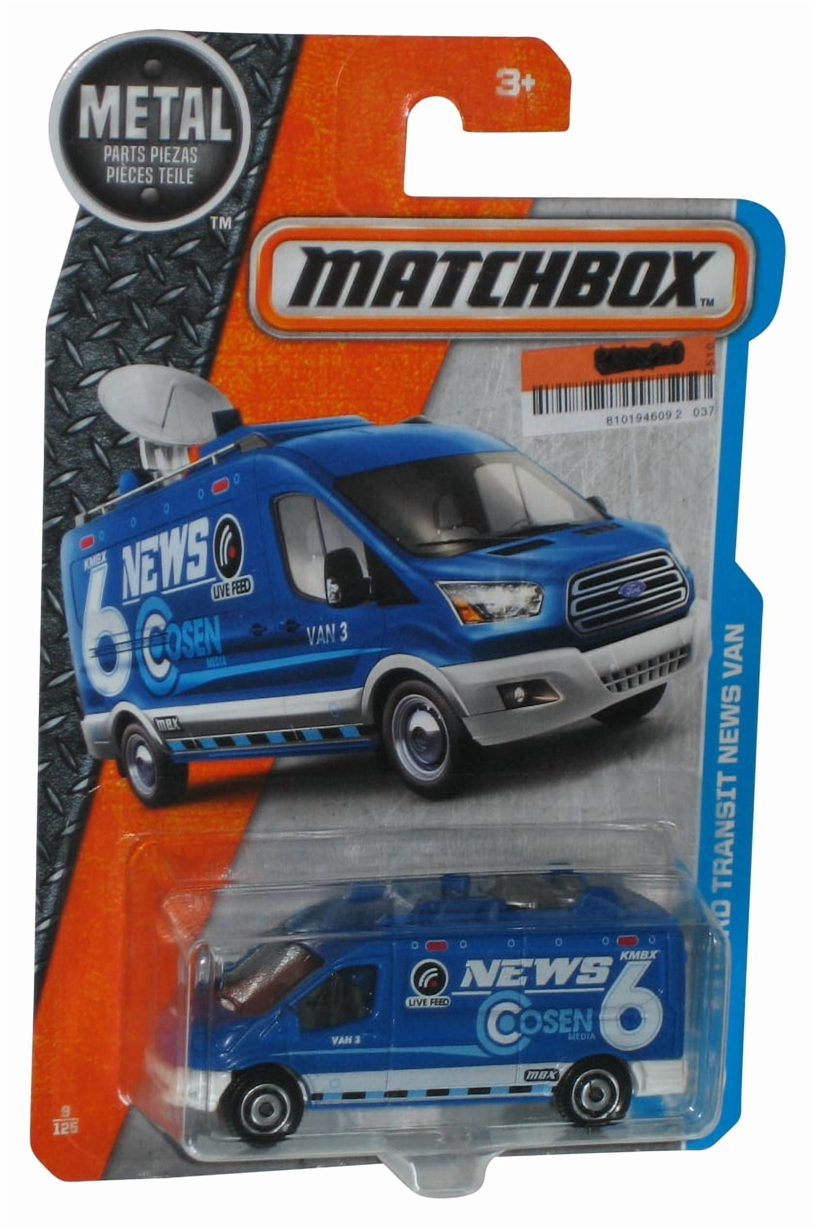 Matchbox '14 Ford Transit News Van (2016) Mattel Blue Toy 9/125 ...