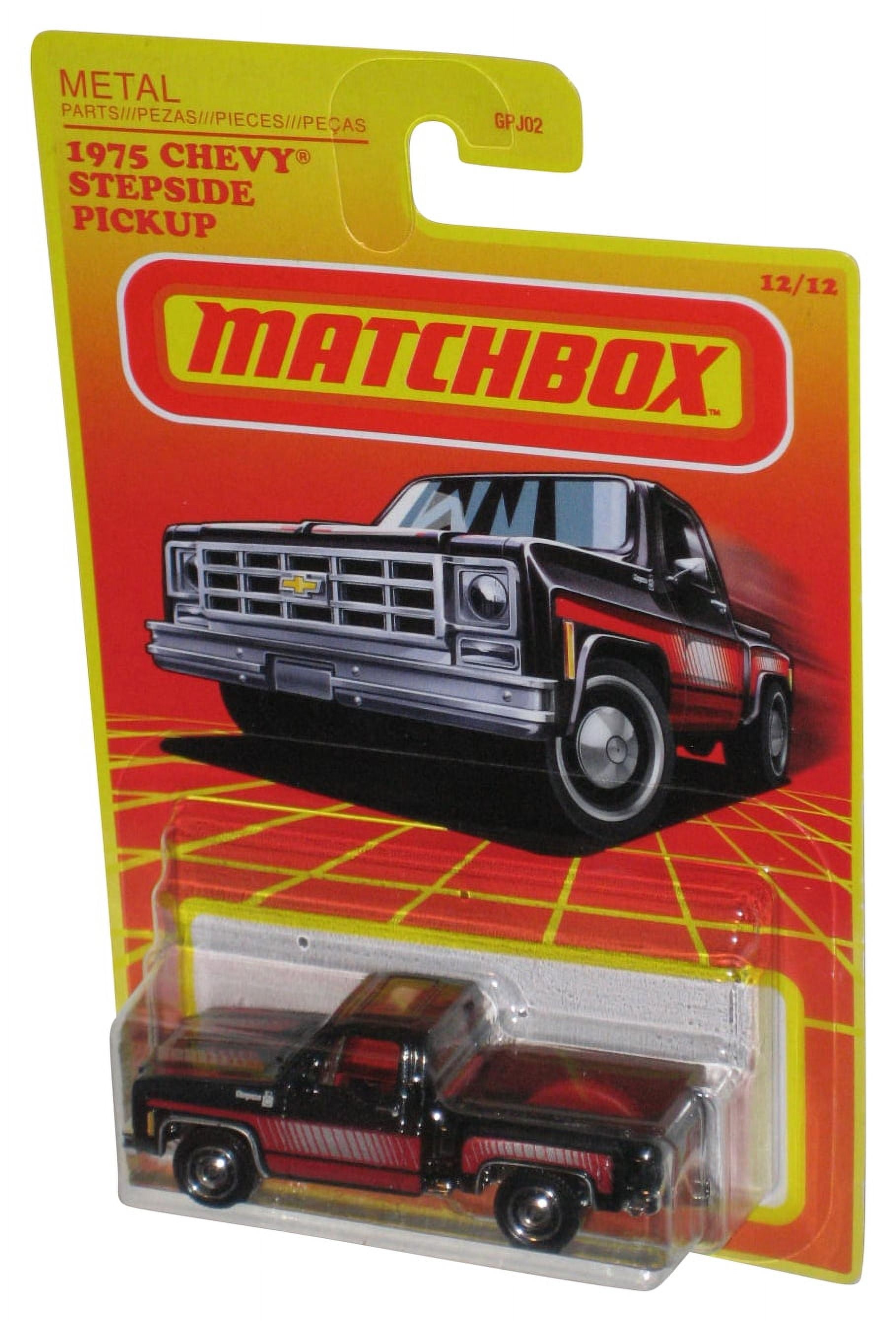 Matchbox 1975 Chevy Stepside Pickup (2020) Mattel Black Toy Truck 12/12 ...