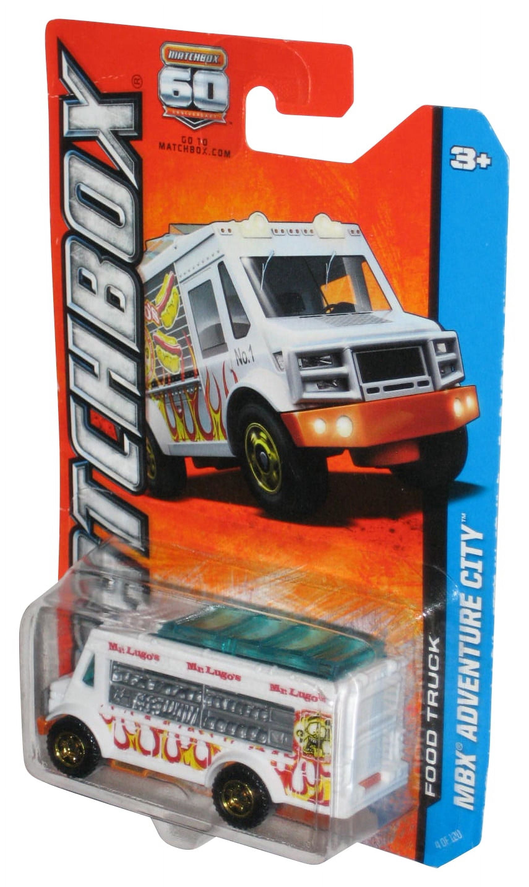 Matchbox 60th MBX Adventure City (2012) White Food Truck Toy #4/120 ...