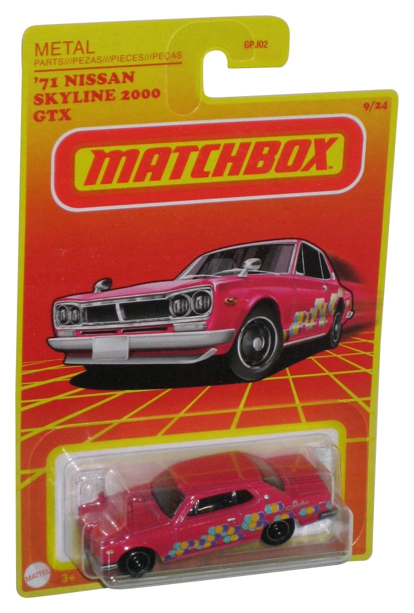 Matchbox '71 Nissans Skyline 2000 GTX Pink Die-Cast Metal Toy Car 9/24 ...