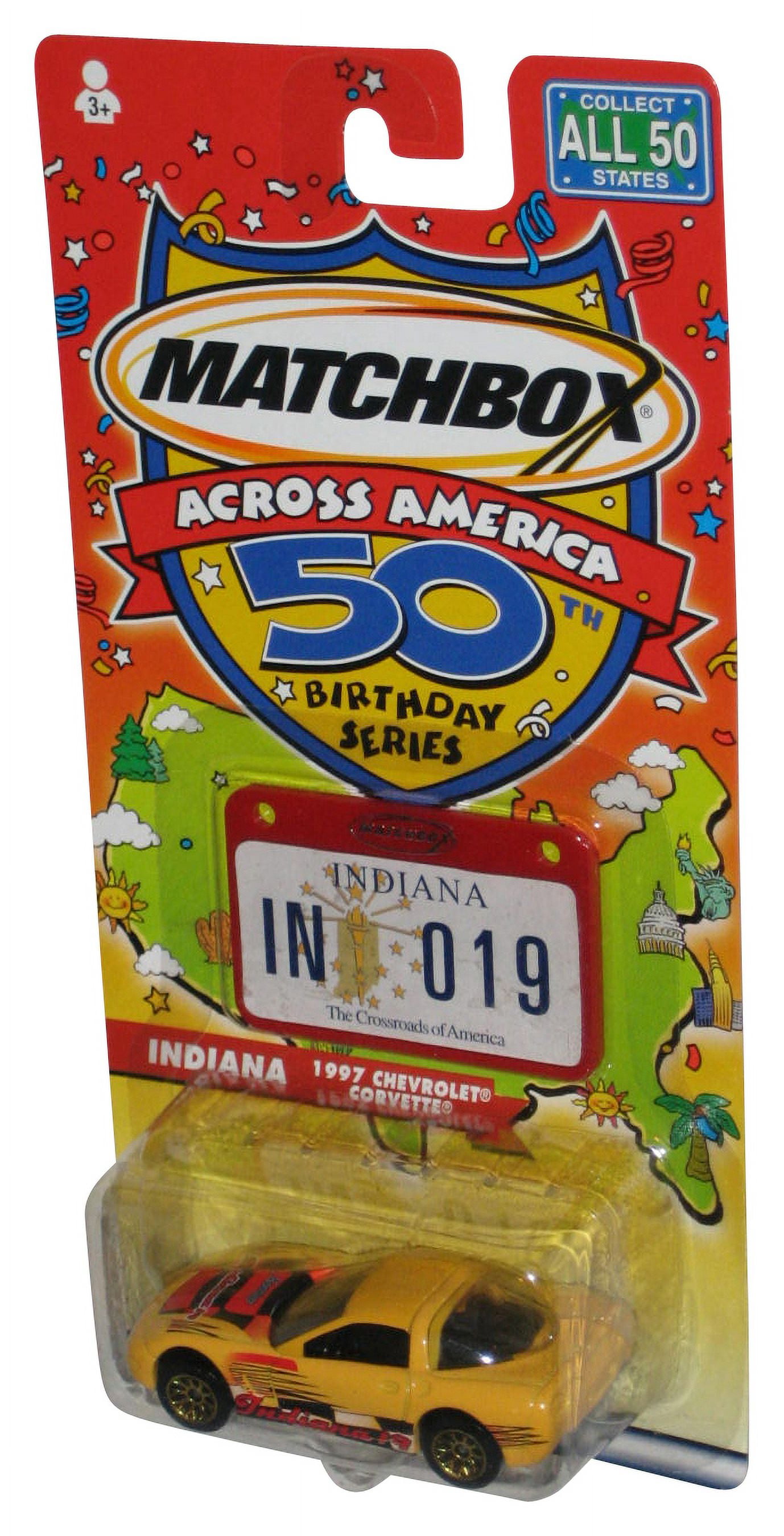 Matchbox Across America (2001) 50th Birthday 1997 Corvette Indiana Yellow Car - Walmart.com