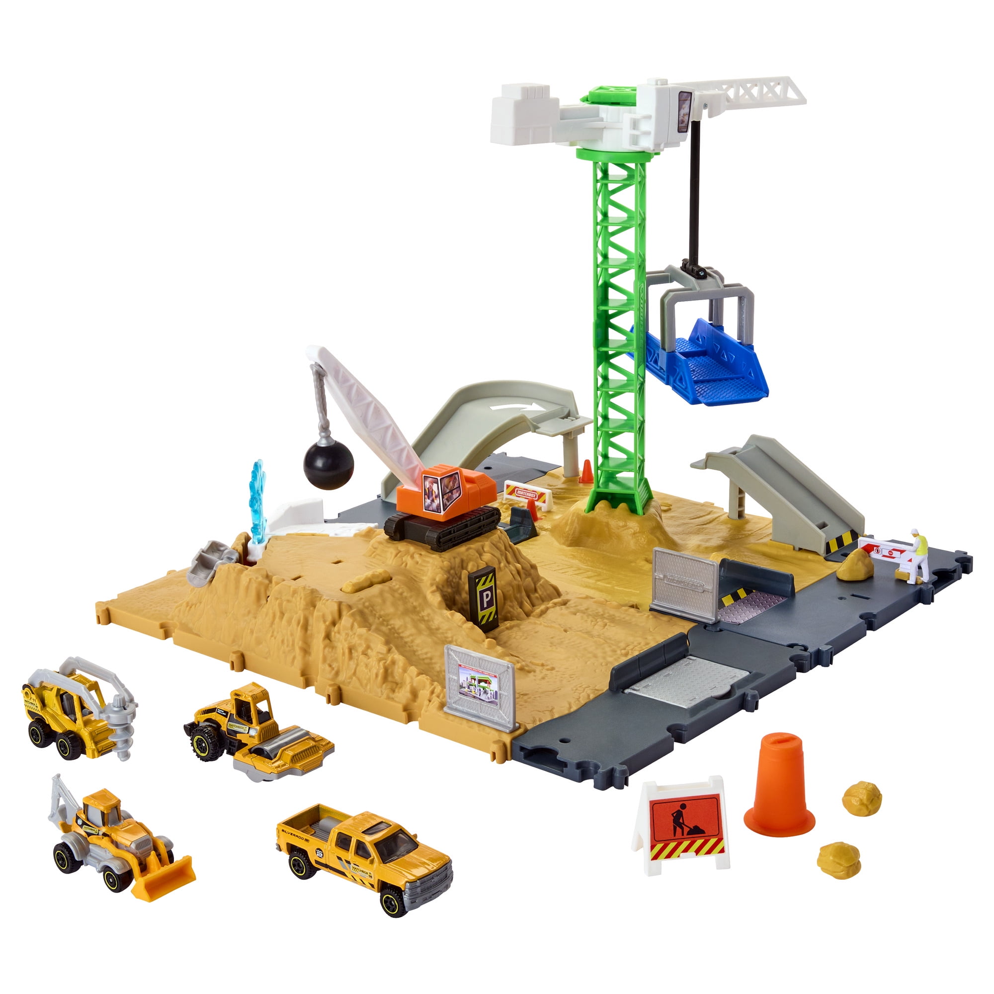 Matchbox Action Drivers Construction Bundle Car & Truck Play Vehicles ...