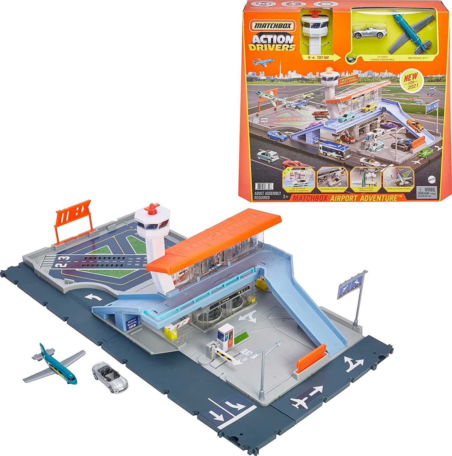 Matchbox Action Drivers Airport Adventure Playset with Moving Parts ...
