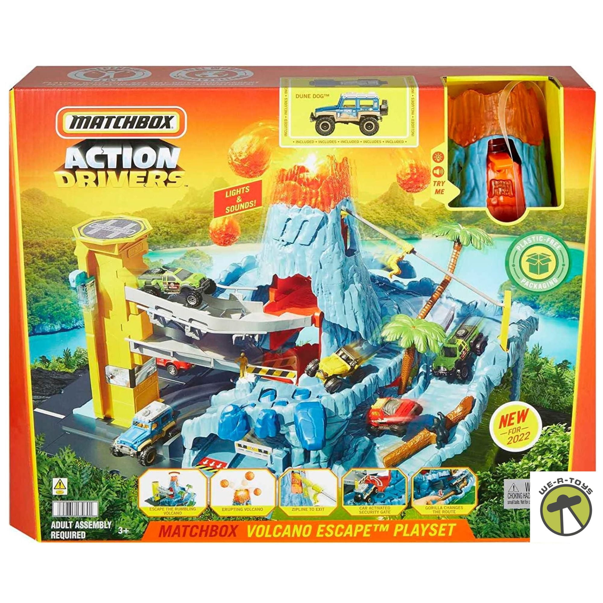 Matchbox Adventure Toy Set: Action Drivers Volcano Escape Playset With ...