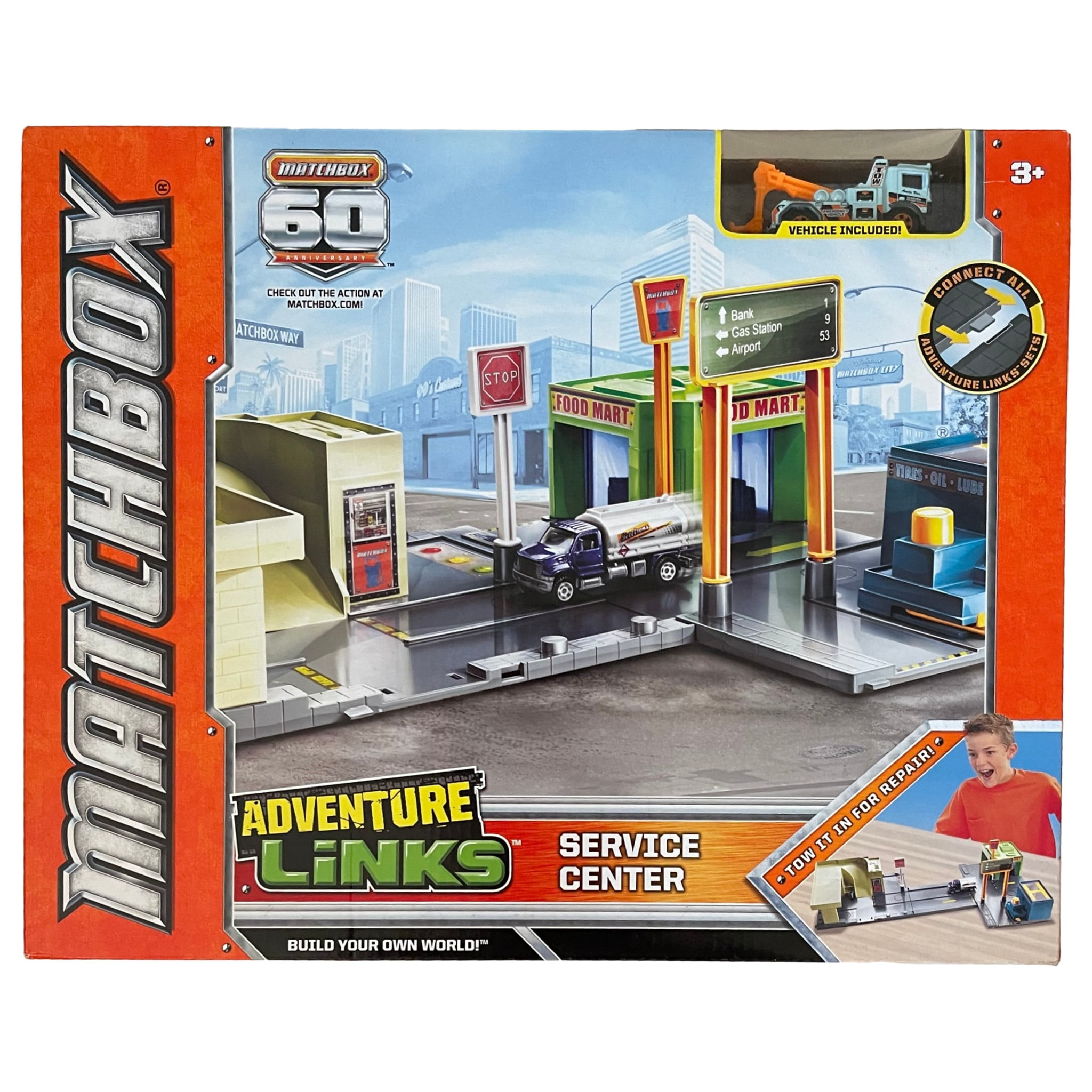 Matchbox Adventure Links Service Center Playset Repair Garage Race Down ...
