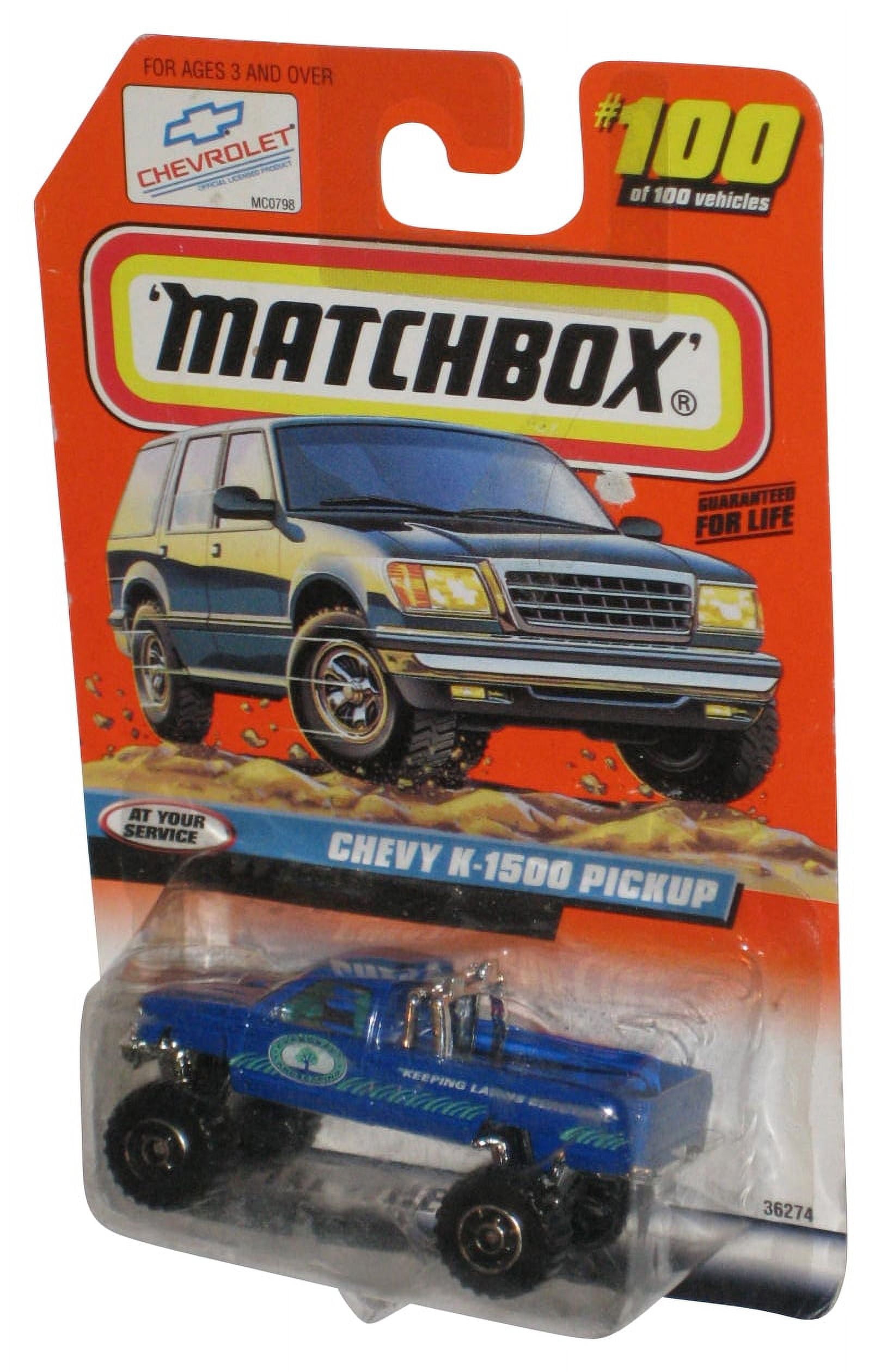 Matchbox At Your Service (1998) Blue Chevy K-1500 Pickup Toy Truck #100 ...