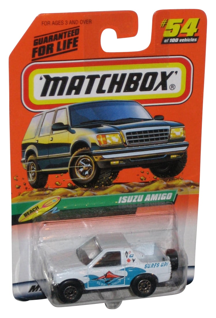 Matchbox Beach (1998) White Surf Shop Isuzu Amigo White Toy Truck #54/ ...