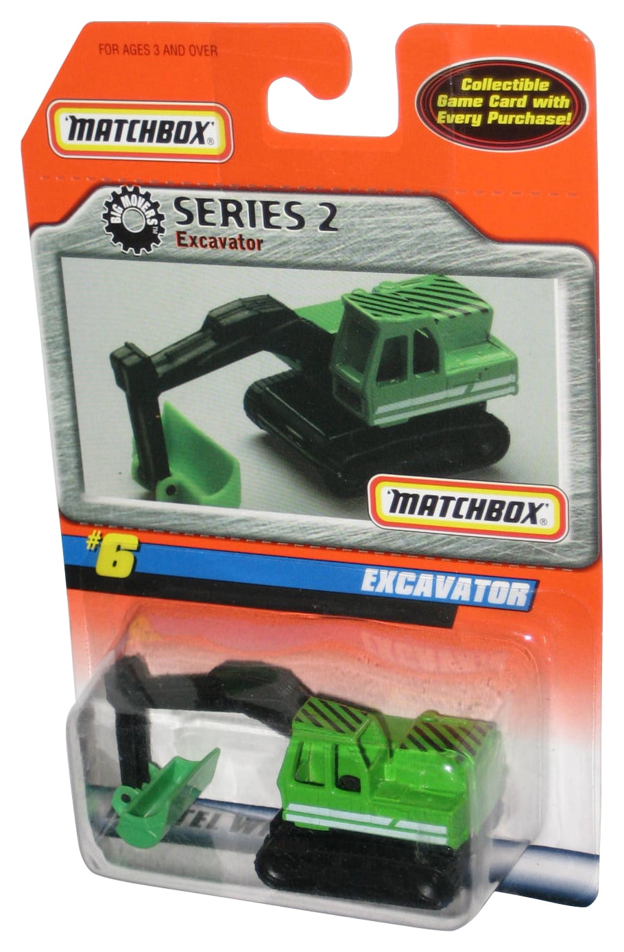 Matchbox Big Movers (1998) Series 2 Green Excavator Toy Car #6 - (Game ...