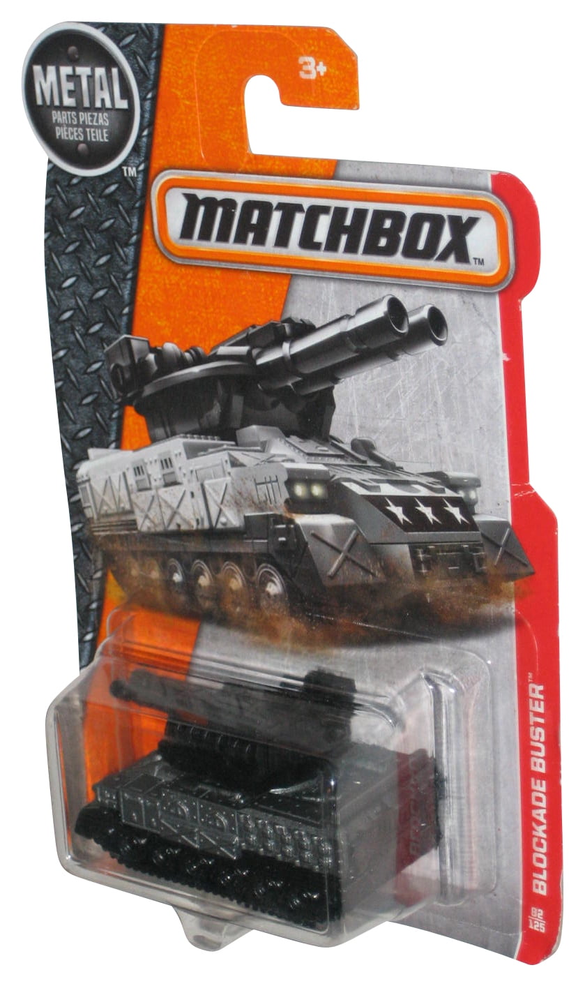 Matchbox Blockade Buster (2016) Gray & Black Tank Die-Cast Toy 82/125 ...