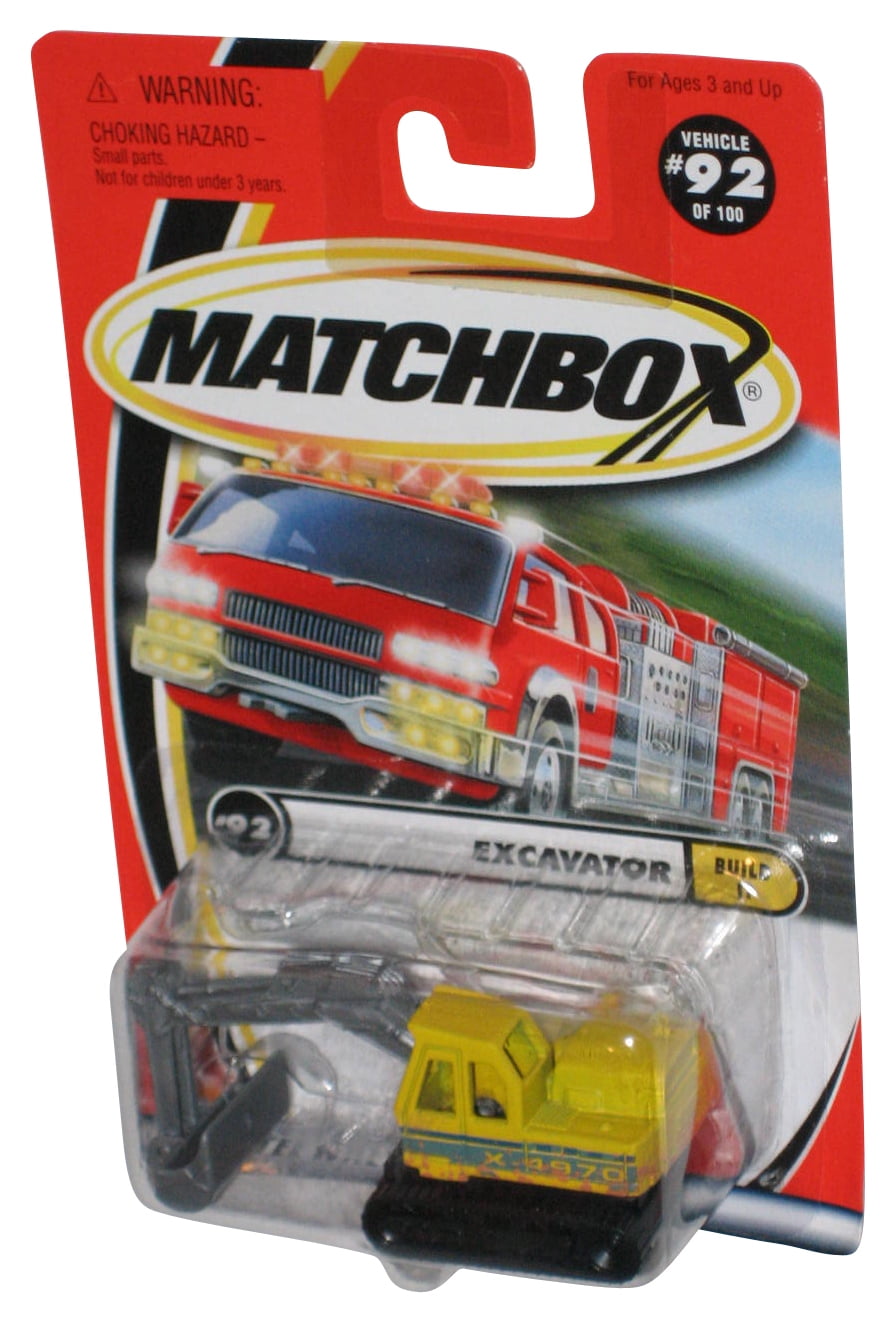 Matchbox Build It! (1999) Yellow Construction Excavator Toy Vehicle 92/ ...