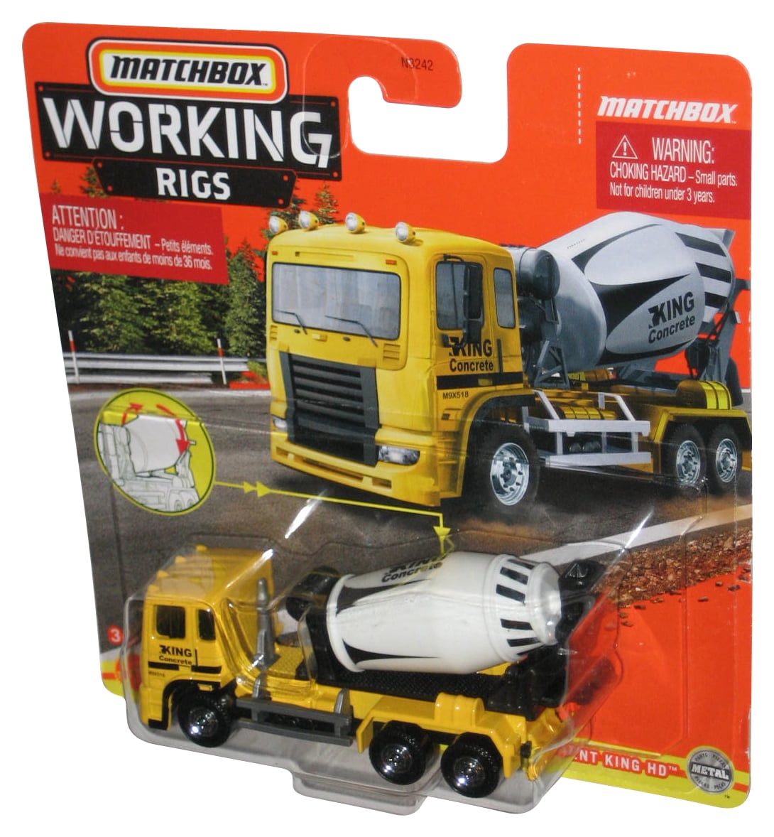Matchbox Cement King HD Working Rigs (2022) Mattel Yellow & White Toy ...