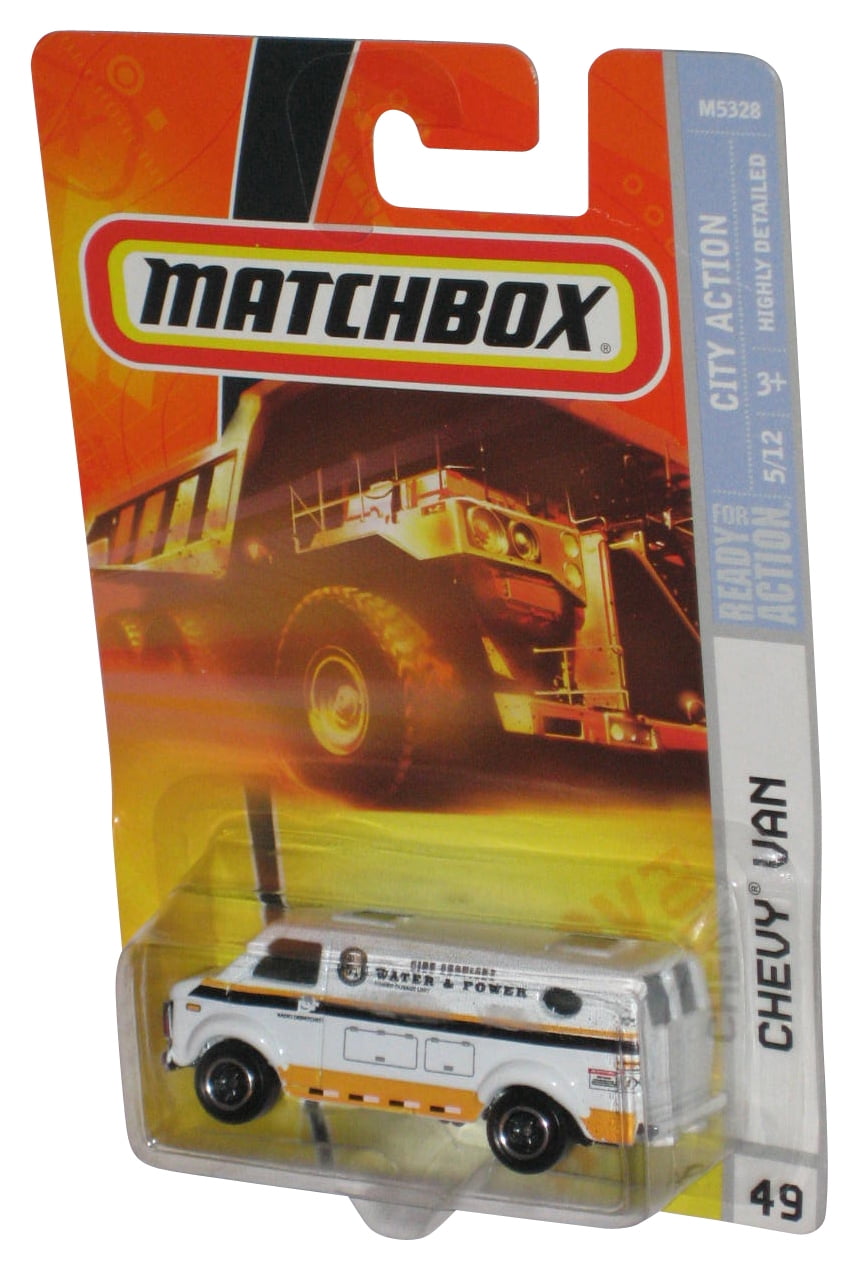 Matchbox City Action (2007) Services Water & Power White Chevy Van Toy ...