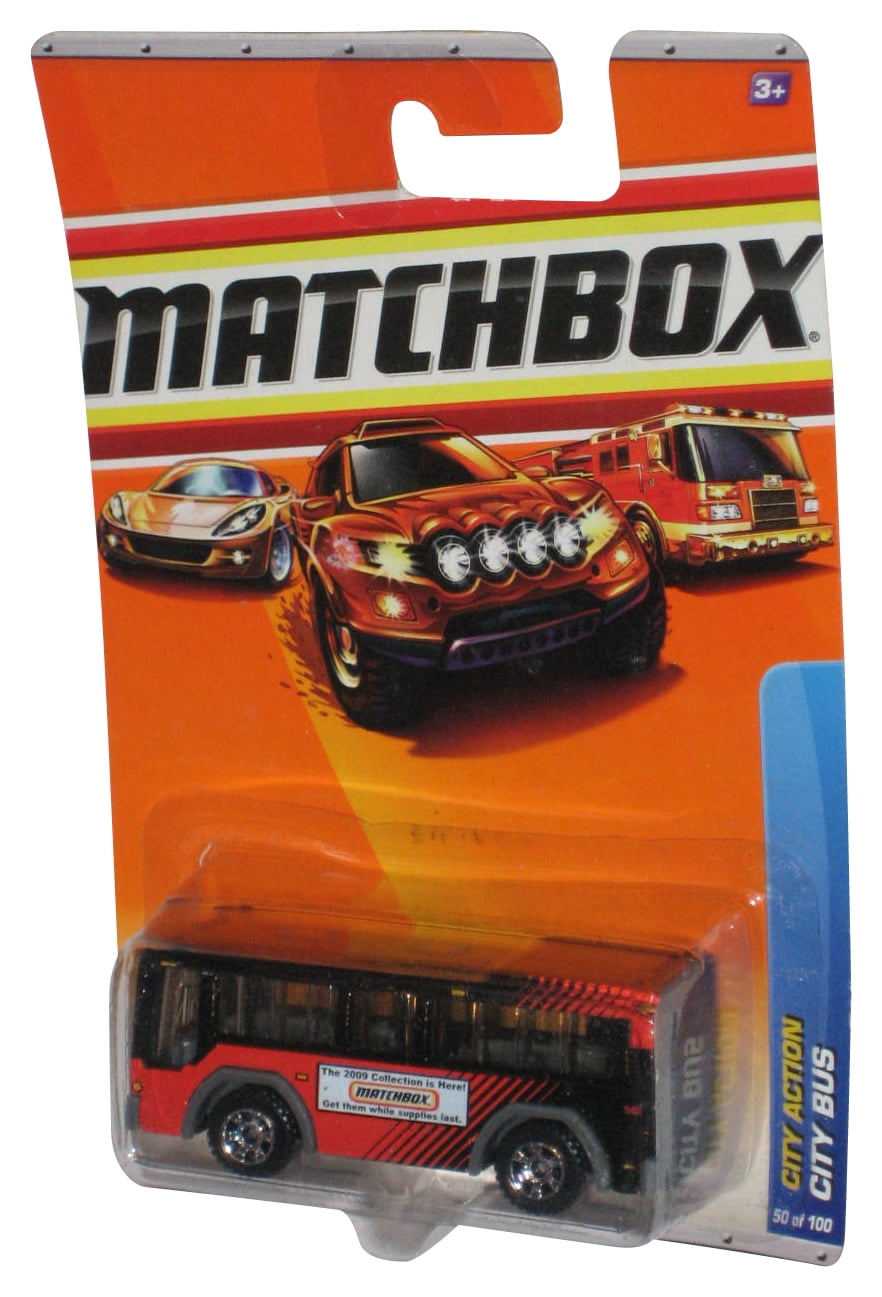 Matchbox City Action (2009) Red & Black Toy Bus #50/100 - Walmart.com