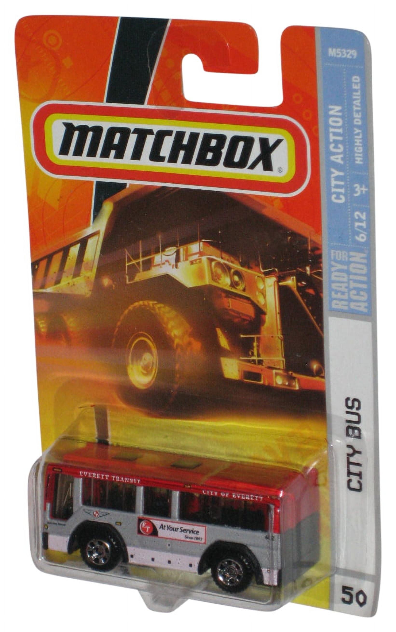Matchbox City Action 6/12 (2007) White & Red Bus Die-Cast Metal Toy #50 ...