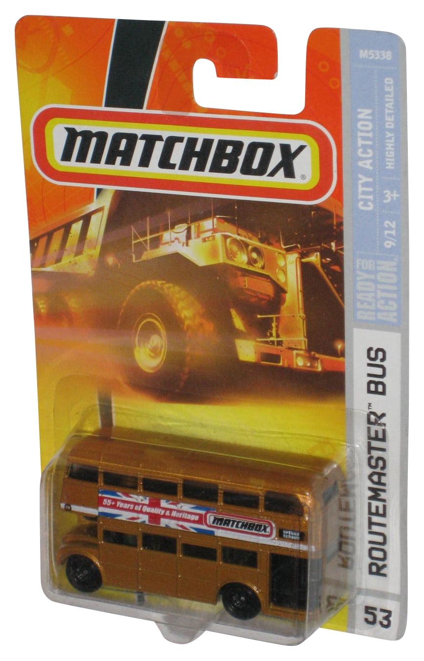 Matchbox City Action 9/12 (2007) Gold Routemaster Bus Toy #53 - Walmart.com