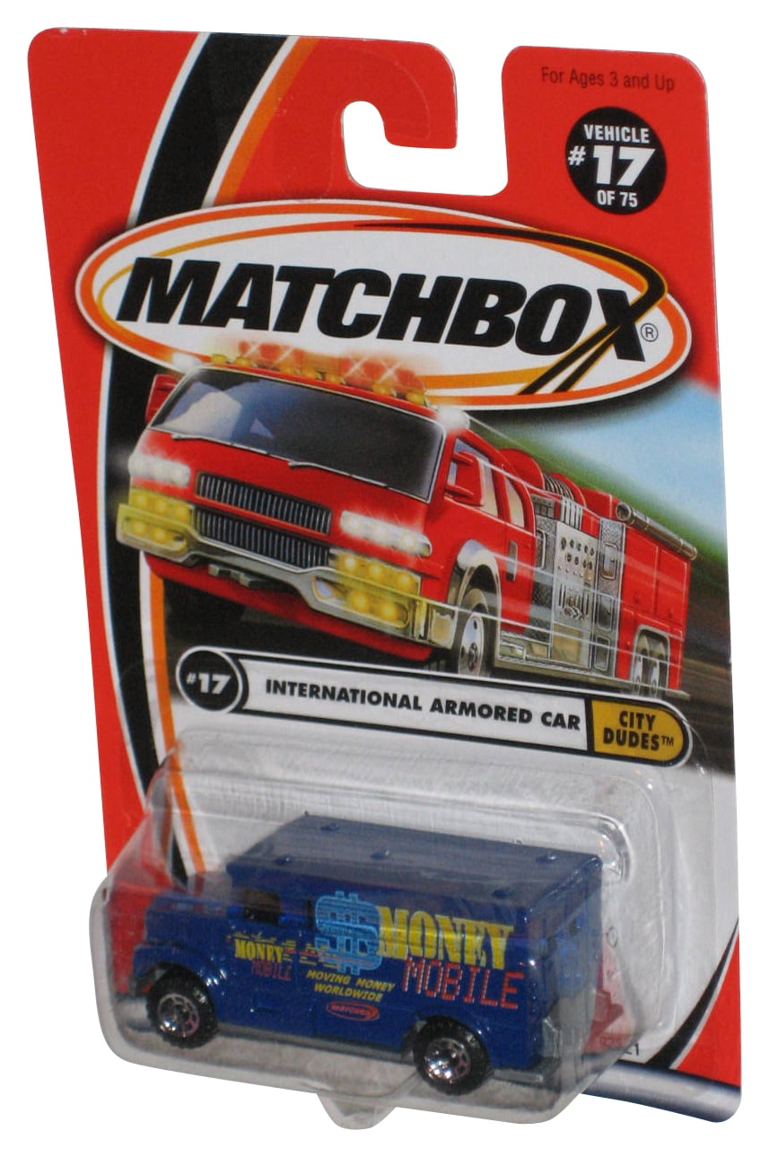 Matchbox City Dudes (2000) Blue International Armored Money Mobile Car ...