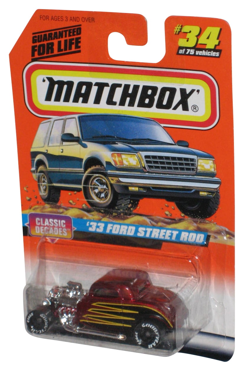 Matchbox Classic Decades (1997) Red '33 Ford Street Rod Toy Car #34/75 ...