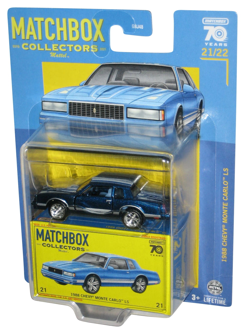 Matchbox Collectors (2023) Blue 1988 Chevy Monte Carlo LS Toy Car 21/22 ...