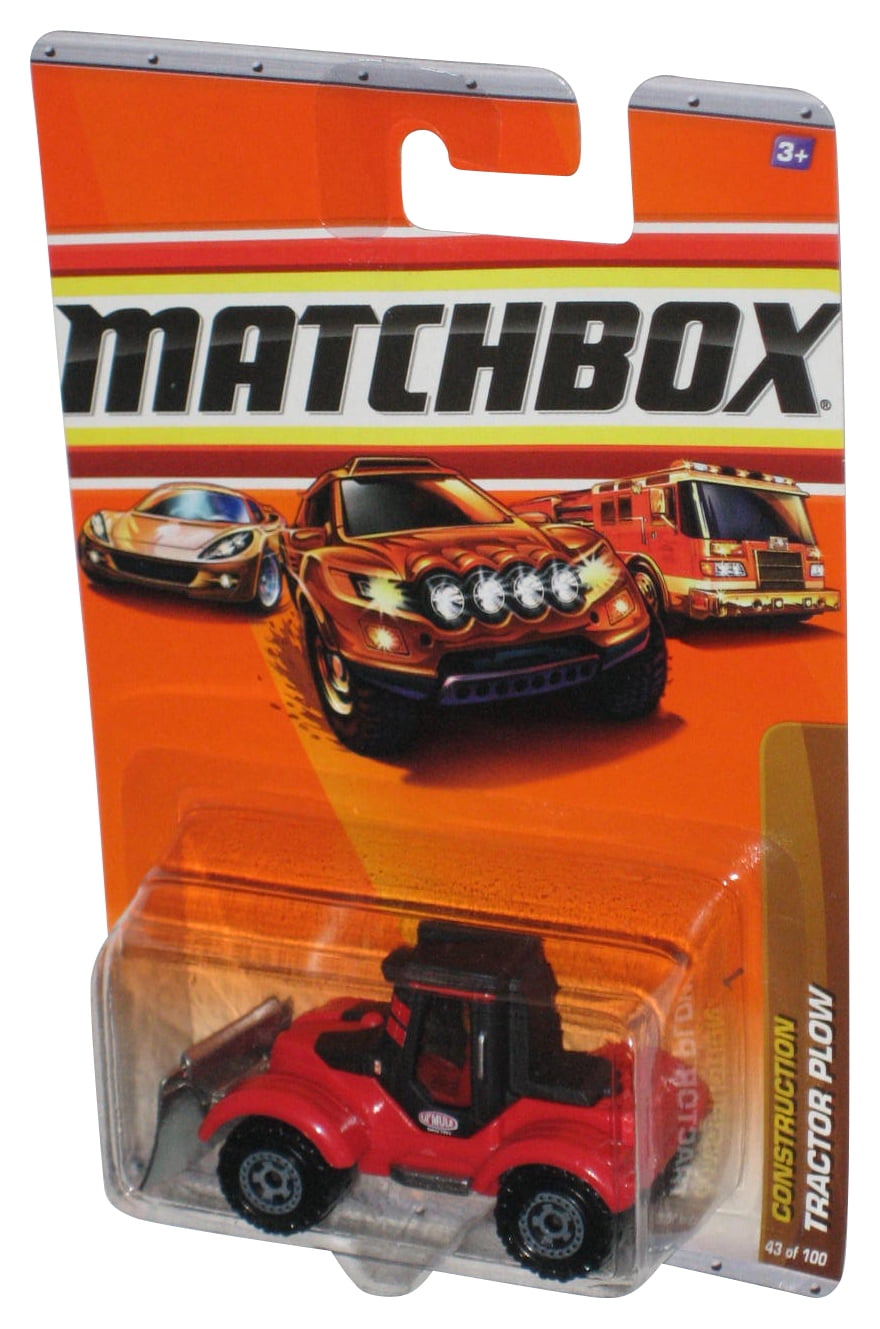 Matchbox Construction (2009) Red Tractor Plow Toy Vehicle 43/100 ...