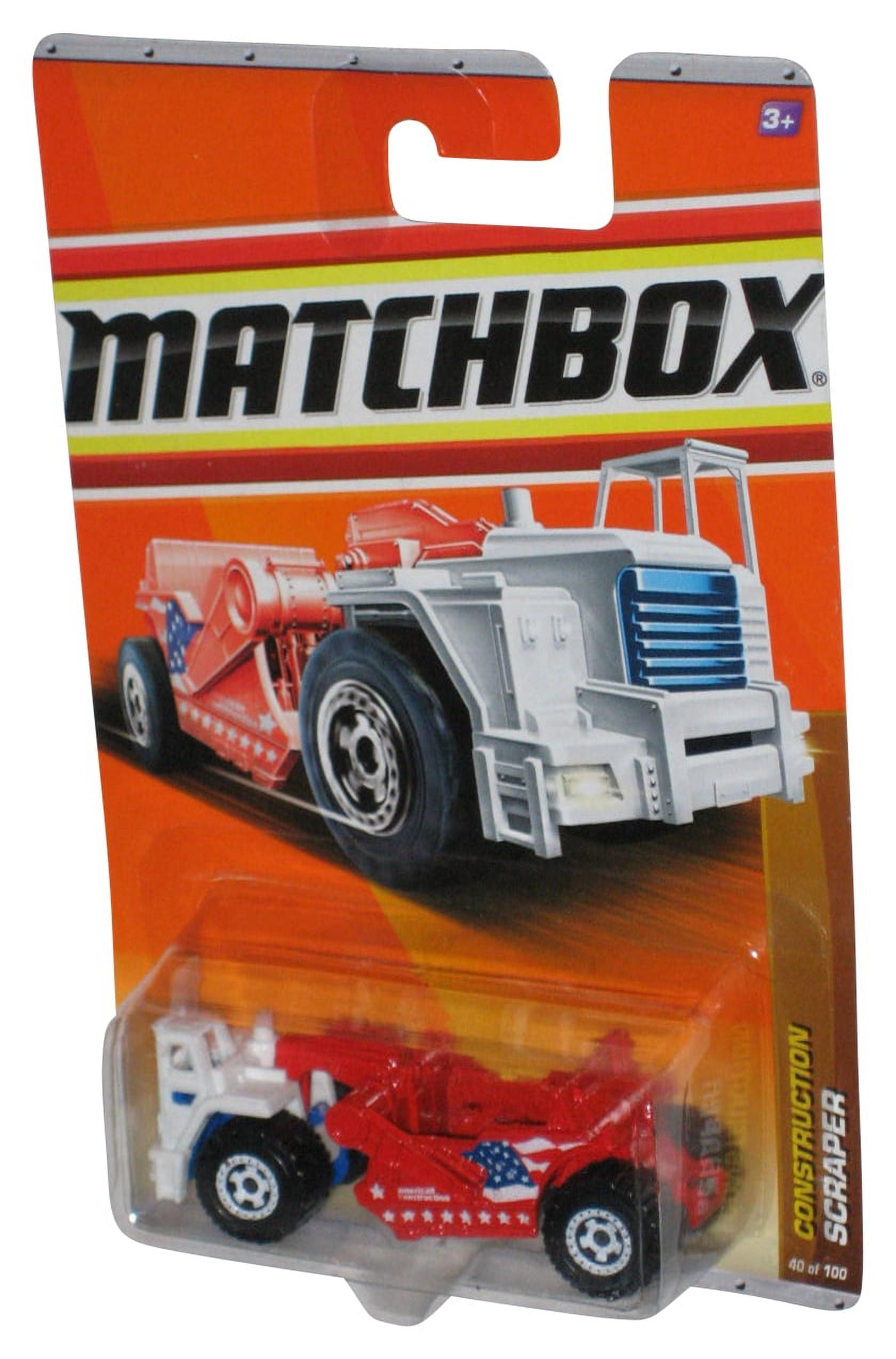 Matchbox Construction (2010) Scraper Red White & Blue Toy Vehicle 40/ ...