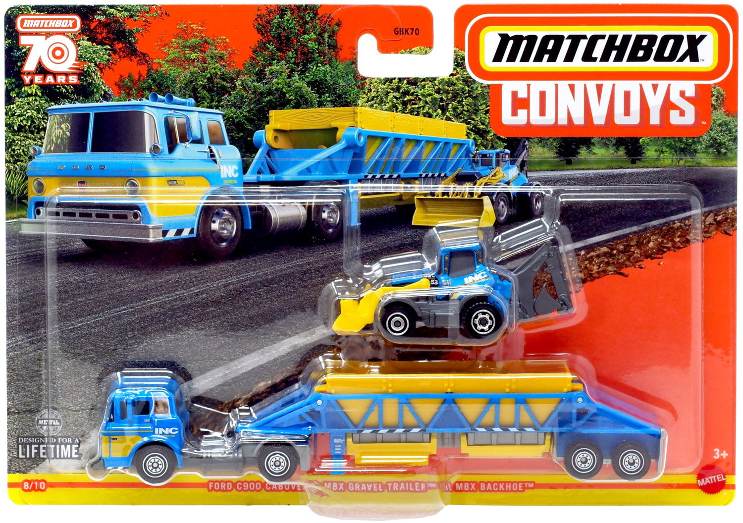 Matchbox Convoys Ford C900 Cabover & MBX Gravel Trailer MBX Backhoe ...