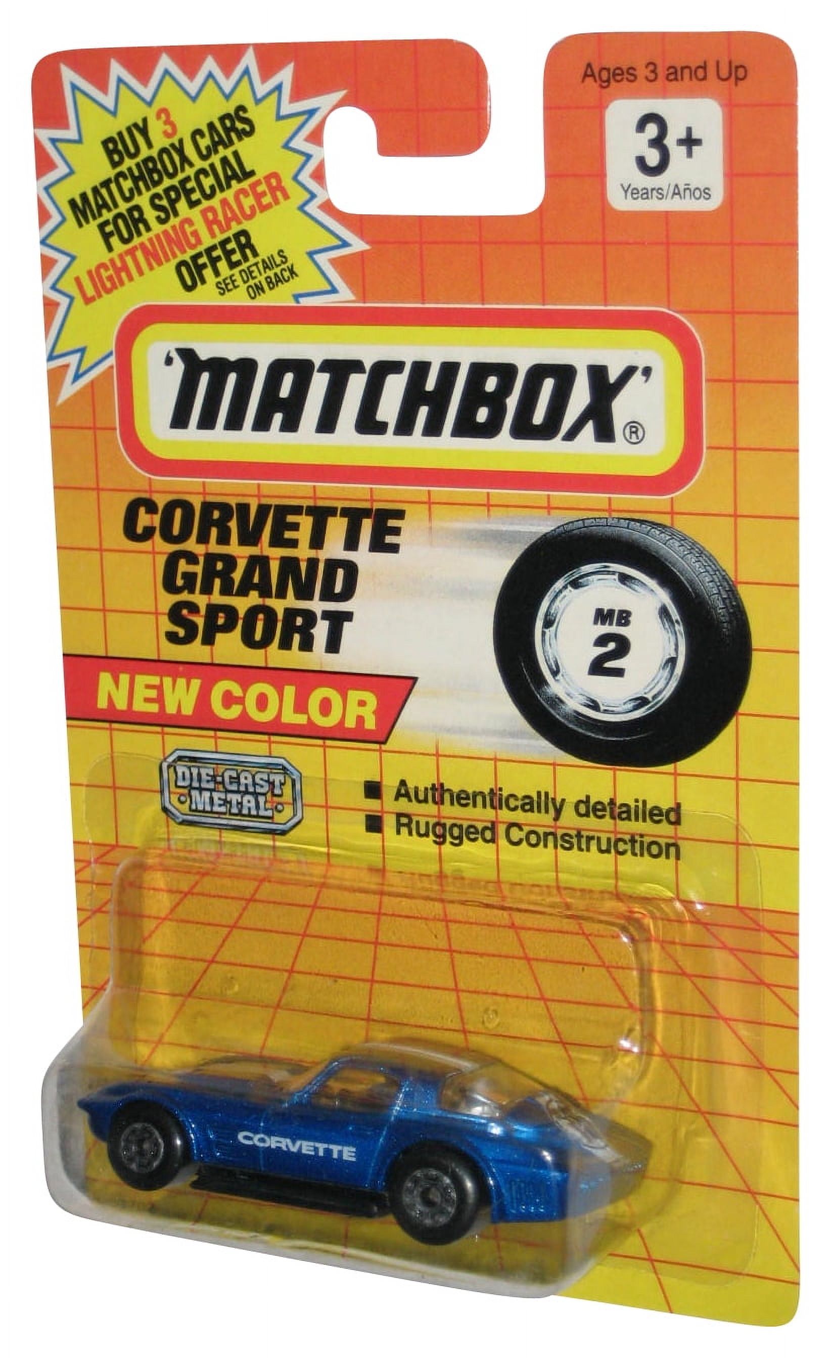 Matchbox Corvette Grand Sport New Color (1991) Mattel Blue Toy Car MB2 ...