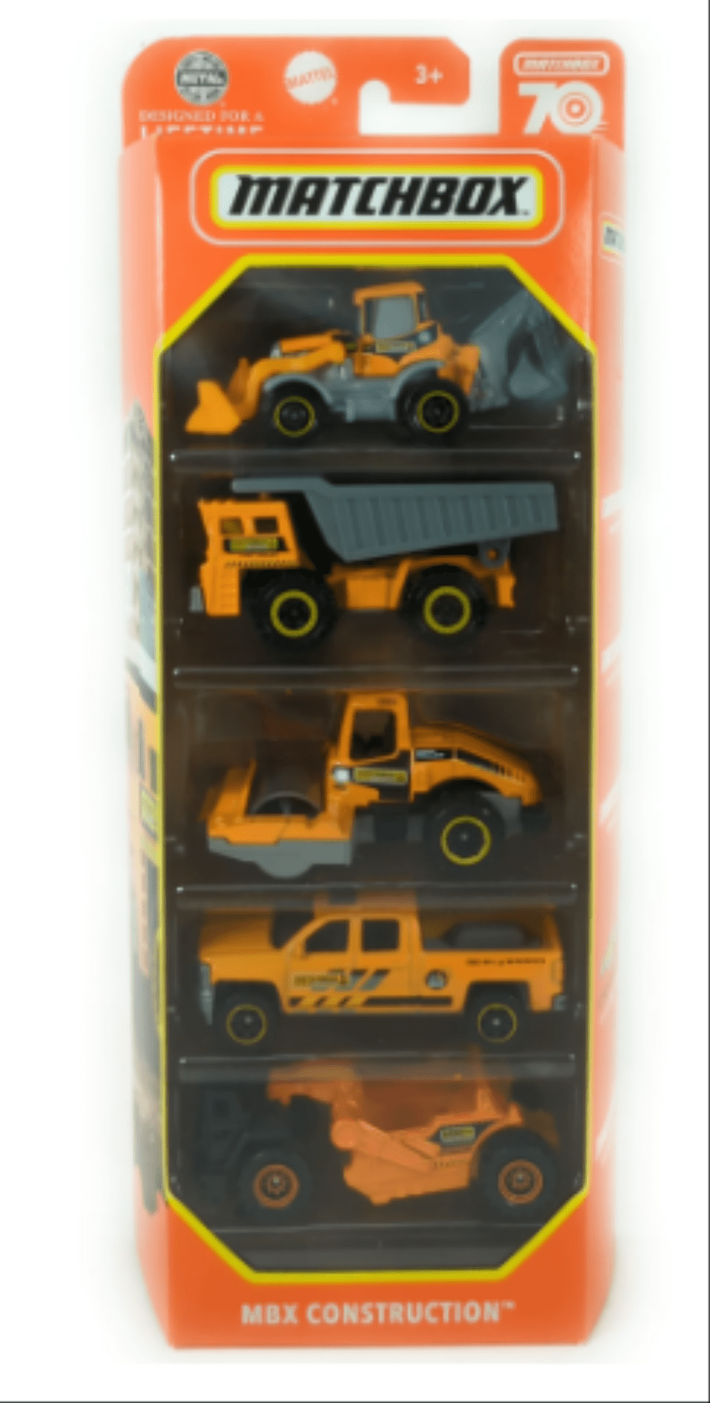 Matchbox MBX Construction 5 Pack, 1:64 Scale Die-Cast Vehicles, Ages 3 ...
