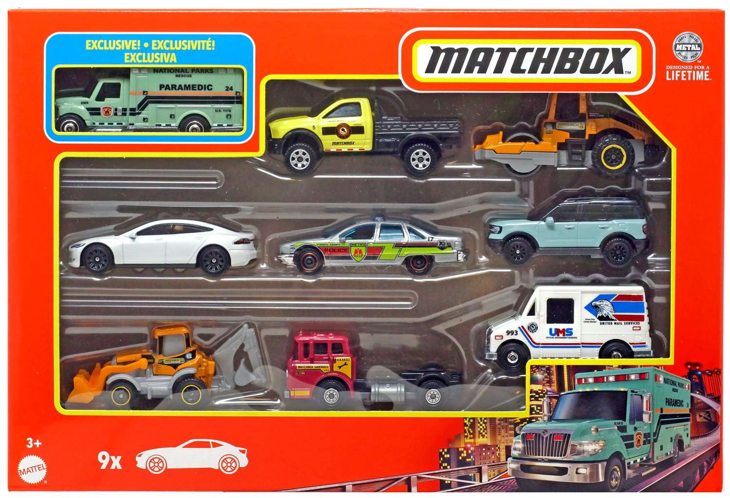 Matchbox Diecast Car 9-Pack (International Workstar Ambulance ...