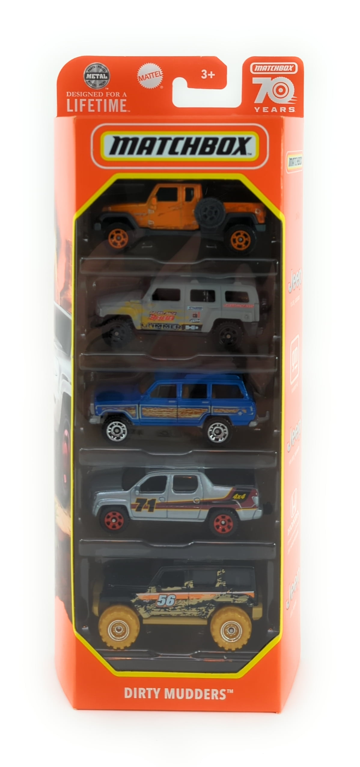 Matchbox Dirty Mudders 5 Car Pack 1:64 Scale Die Cast Vehicles ...