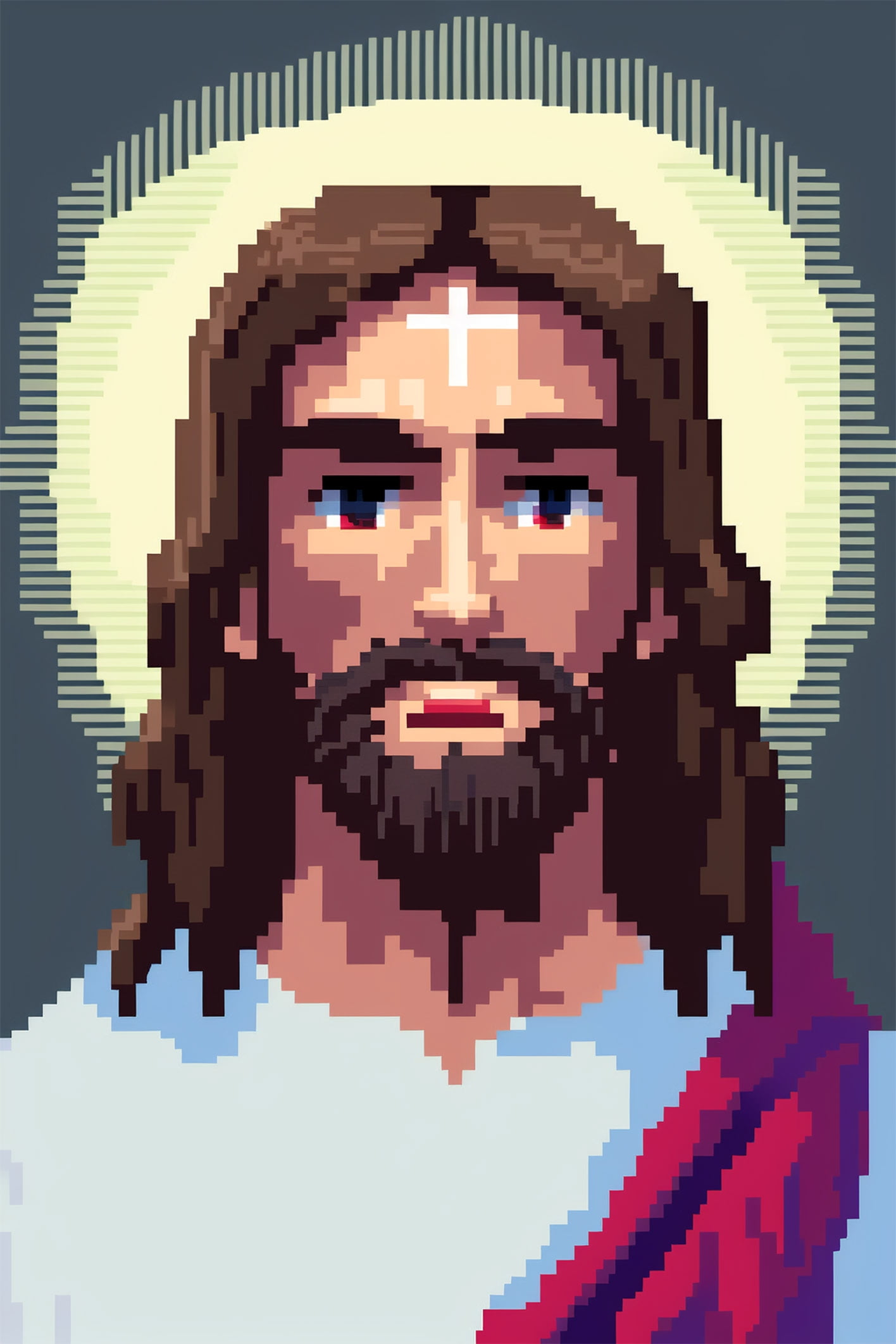24x36 gallery poster, Jesus Christ 8 bit graphics p16 - Walmart.com