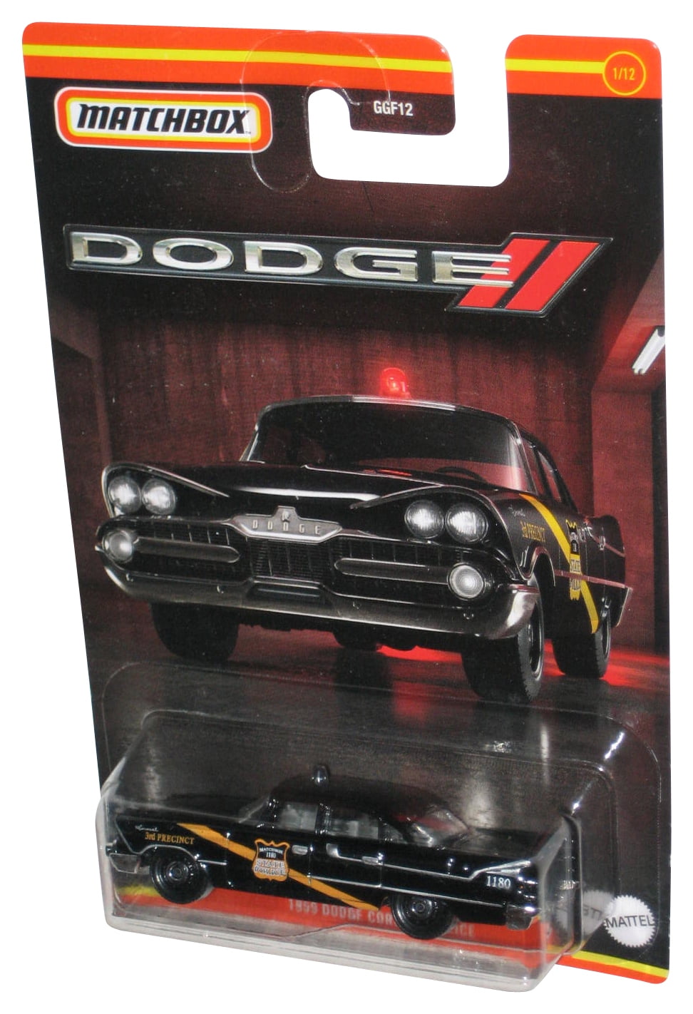 Matchbox Dodge II 1959 Coronet Police (2021) Mattel Black Toy Car 1/12 ...