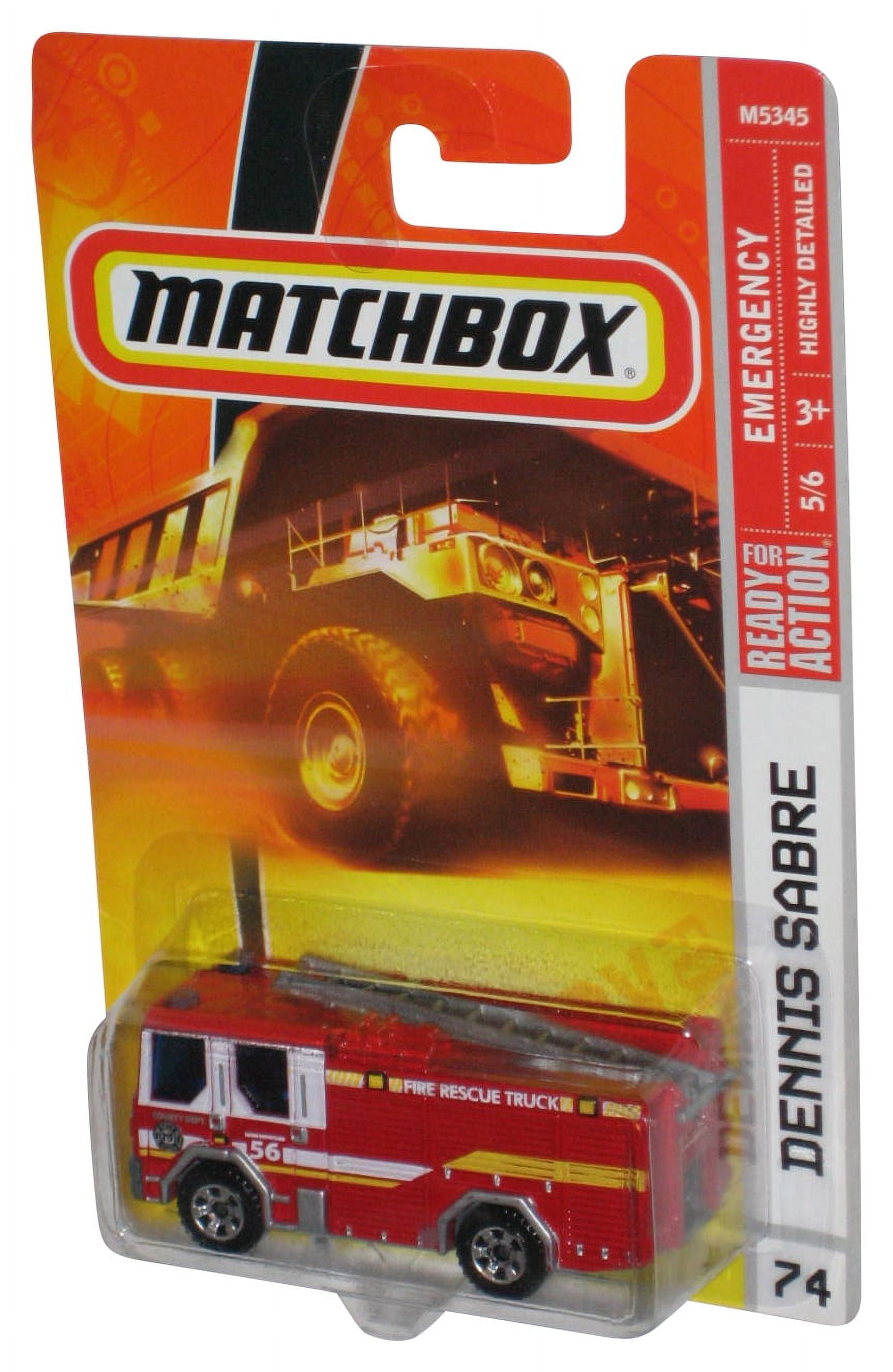 Matchbox Emergency 5/6 (2007) Red Dennis Sabre Fire Truck Toy #74 ...
