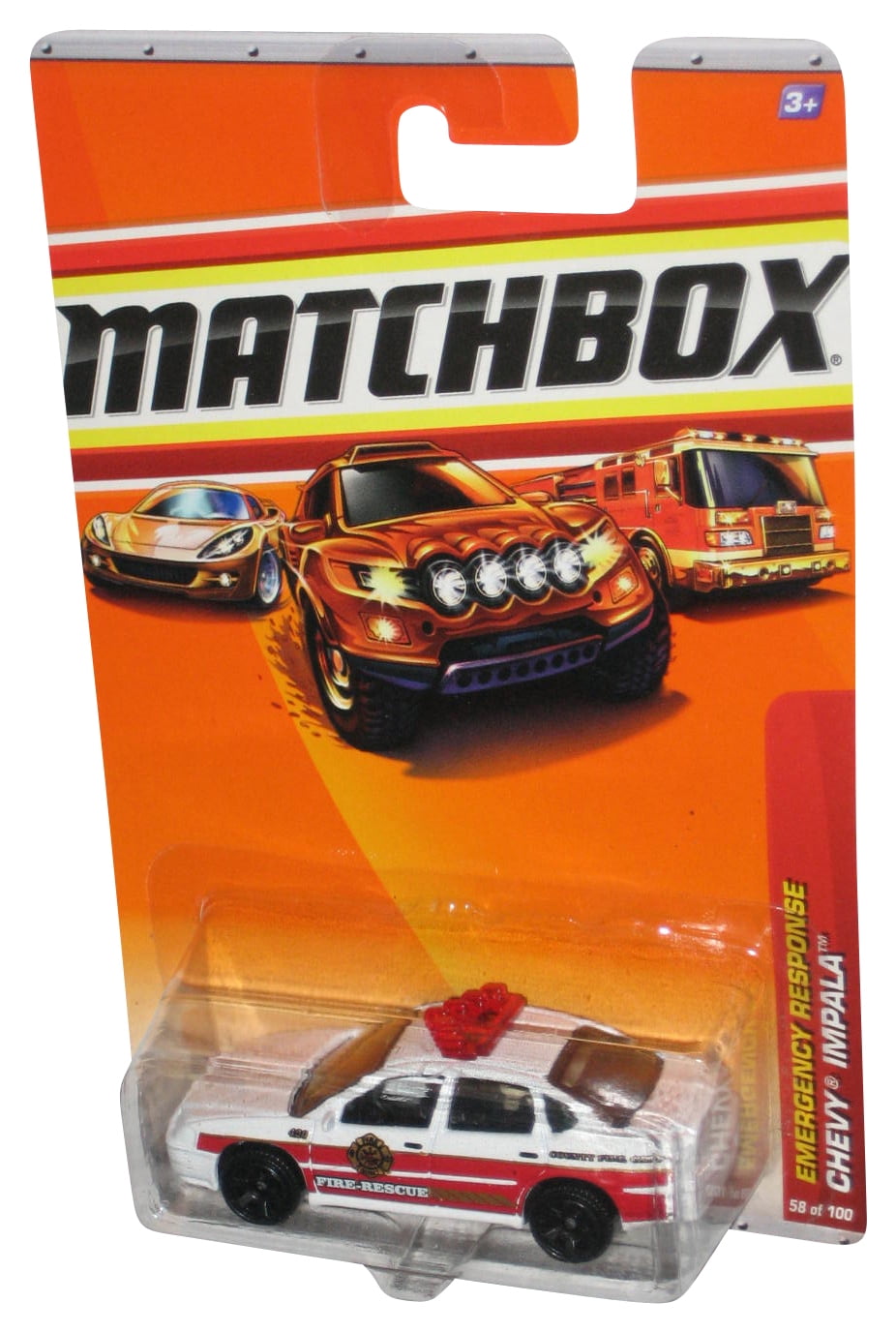 Matchbox Emergency Response (2009) White & Red Chevy Impala Toy Car 58/ ...