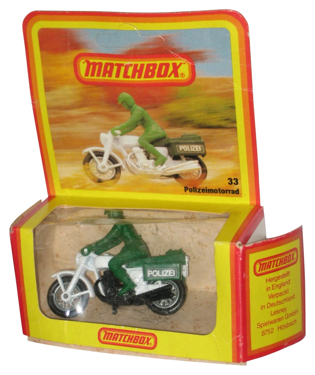 Matchbox England Lesney Vintage Green Police Motorcycle Bike #33 ...
