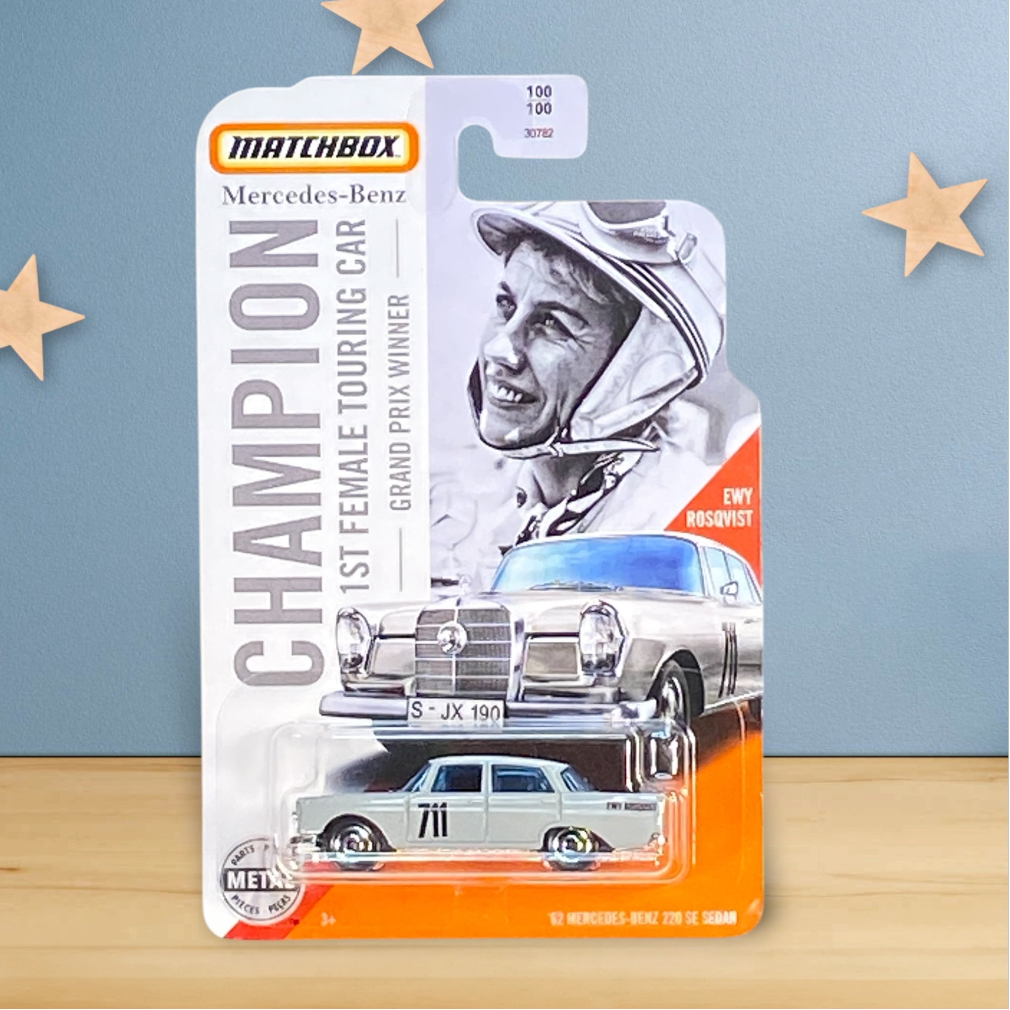 Matchbox Ewy Rosqvist (2019) Silver '62 Mercedes-Benz 220 SE Sedan Toy ...