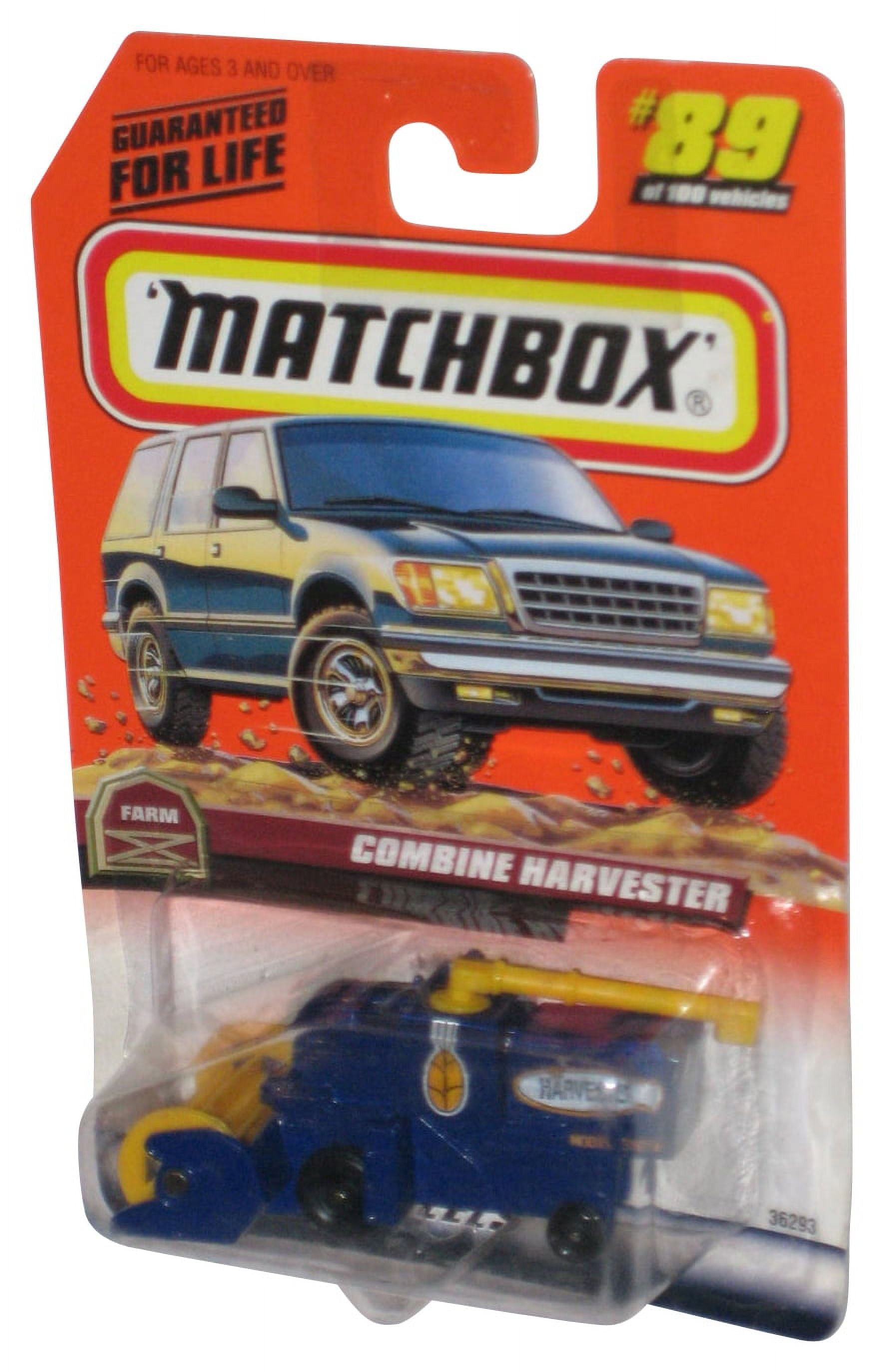 Matchbox Farm Combine Harvester (1998) Mattel Blue Toy Vehicle 89/100 ...
