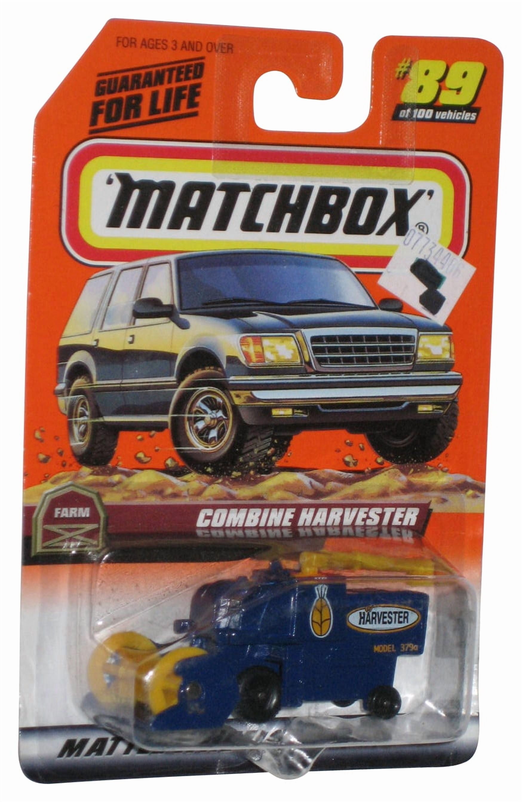 Matchbox Farm Combine Harvester (1998) Mattel Blue Toy Vehicle 89/100 ...