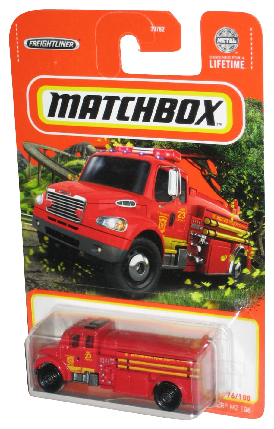 Matchbox Freightliner M2 106 (2023) Mattel Red Toy Truck 76/100 ...