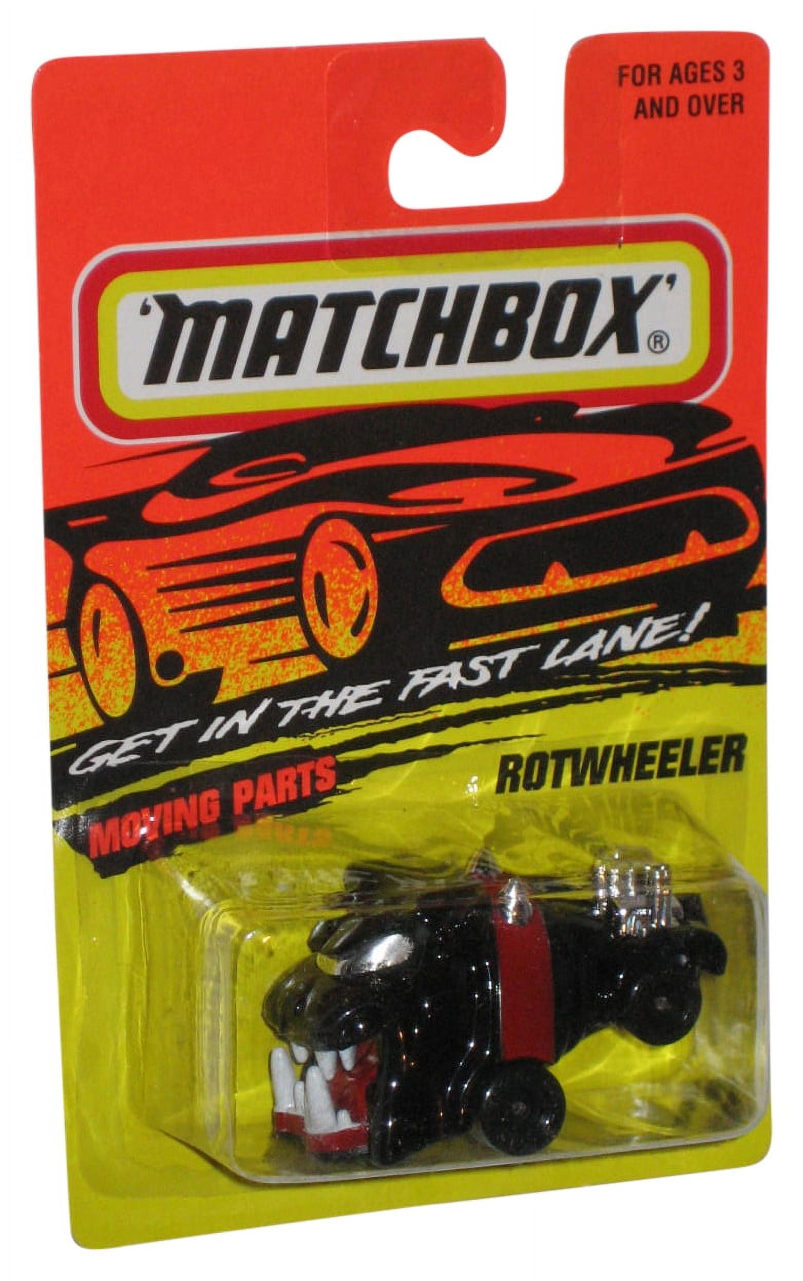 Matchbox Get In The Fast Lane (1995) Moving Parts Black Dog Toy Car #73 ...