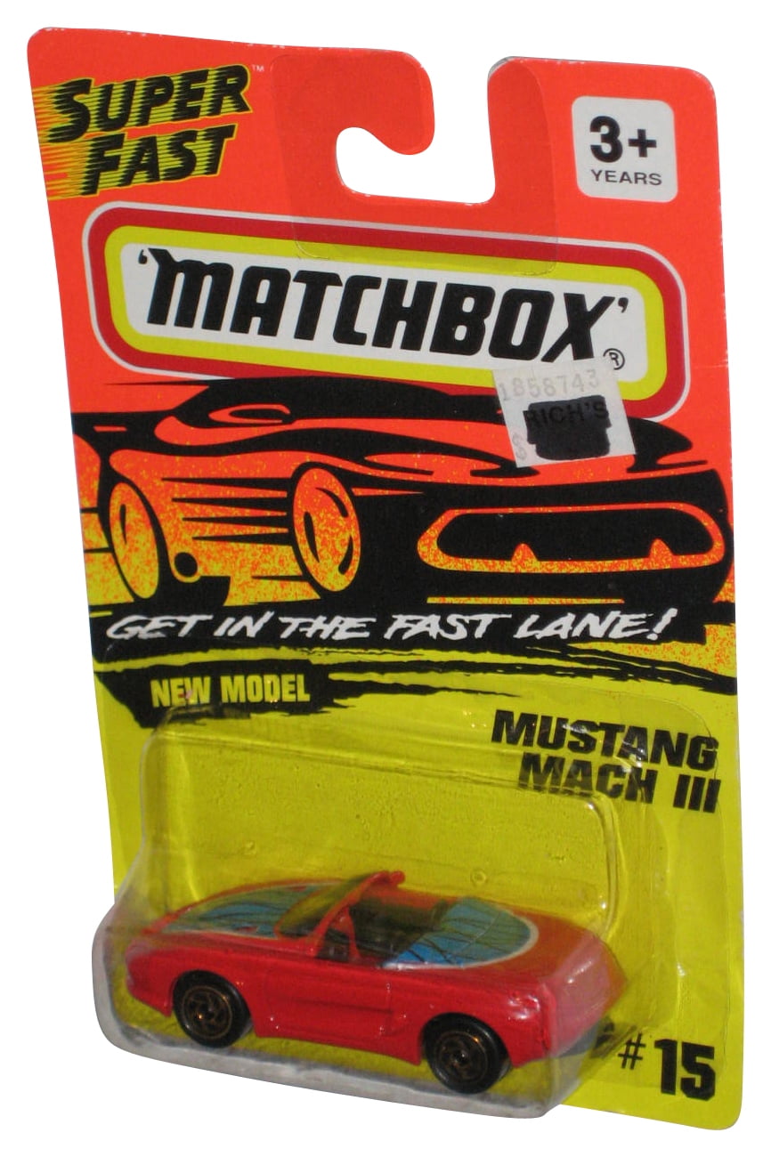 Matchbox Get In The Super Fast Lane (1994) Red Mustang Mach III Car #15 ...